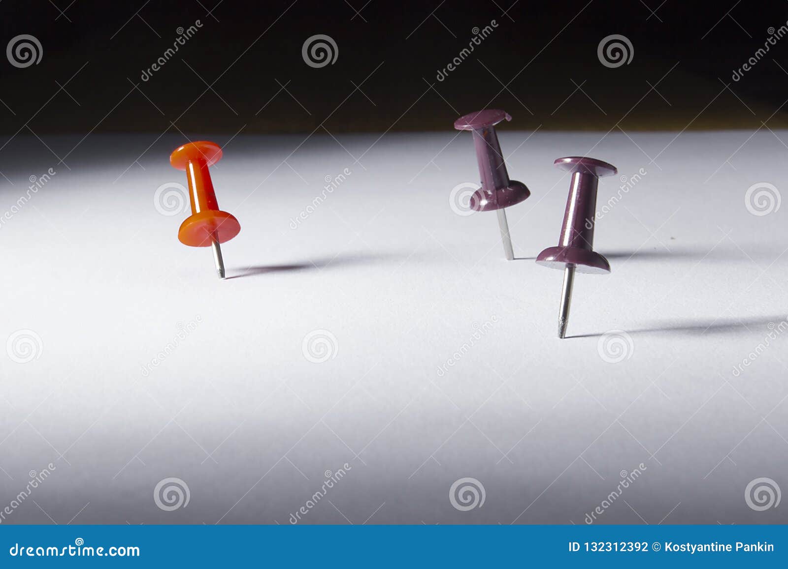Pins stuck into the paper stock photo. Image of dark - 132312392