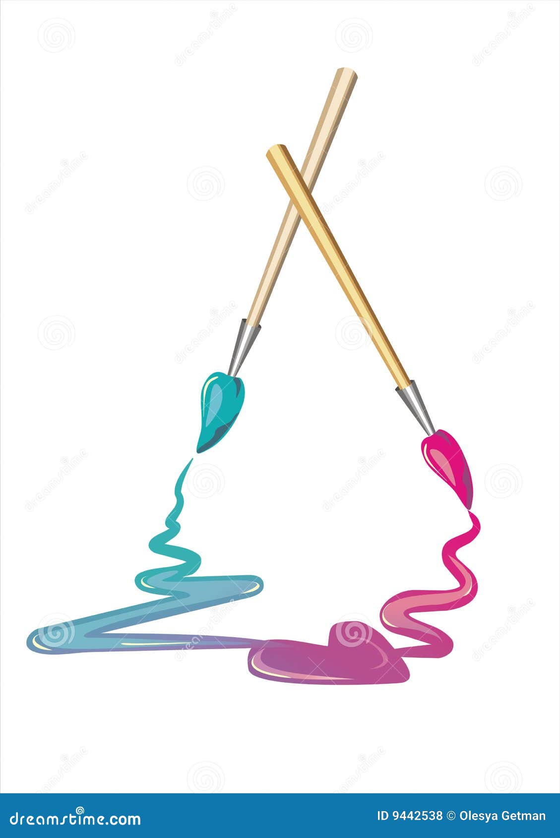 Pinsel vektor abbildung. Illustration von zwei, farbe - 9442538