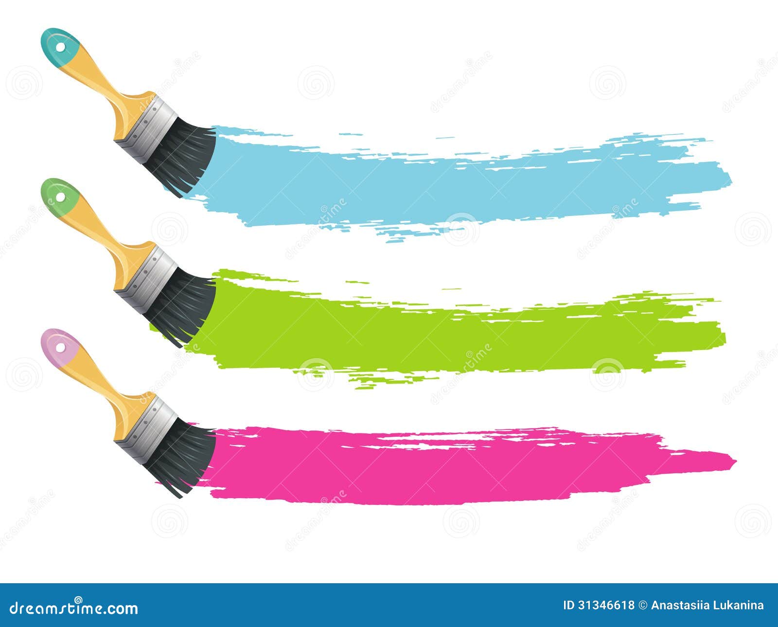 Pinsel mit Farbe spritzt vektor abbildung. Illustration von dekoration ...