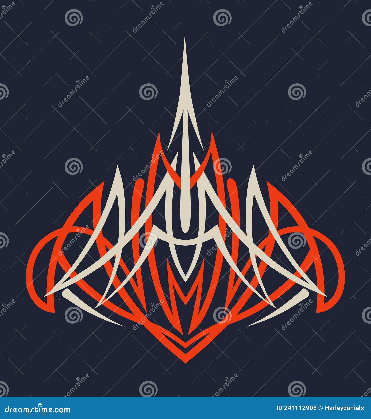 Pinstriping Design Element, Symmetric Thin Lines Art Stock Vector ...