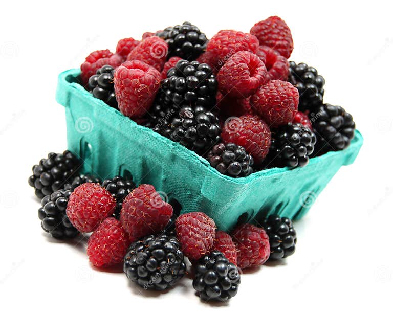 Pint of Blackberries and Raspberries Stock Photo - Image of organic ...