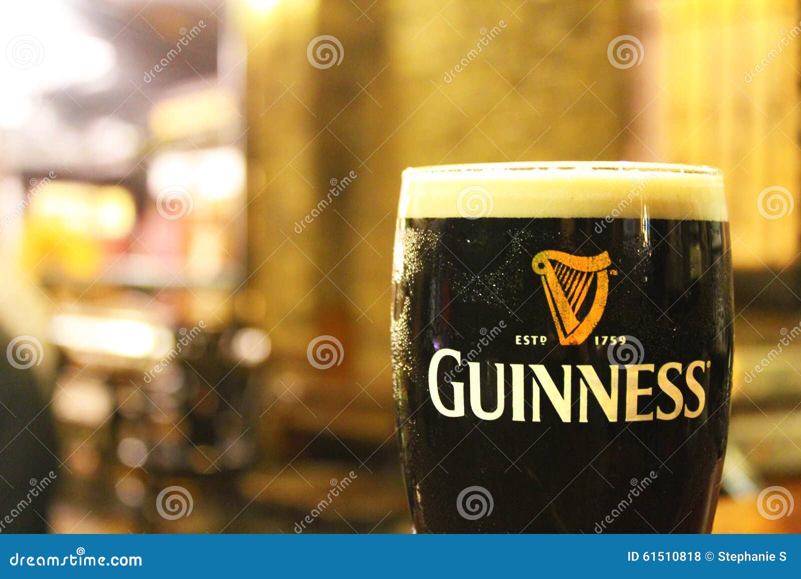 Pint of Guinness editorial stock photo. Image of ireland - 61510818