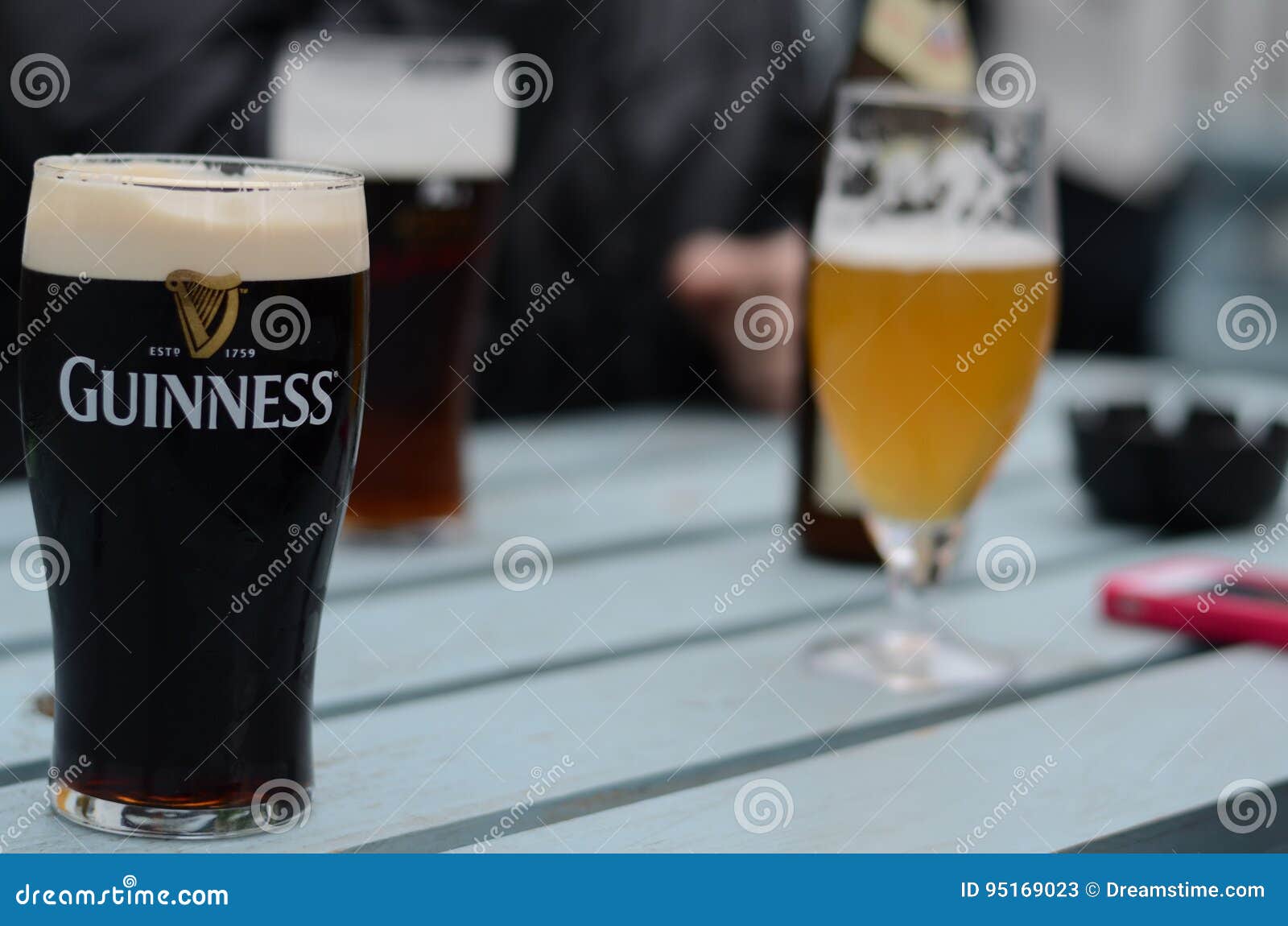 Pint of Guinness and Other Beers on a Pub Table Editorial Stock Photo ...