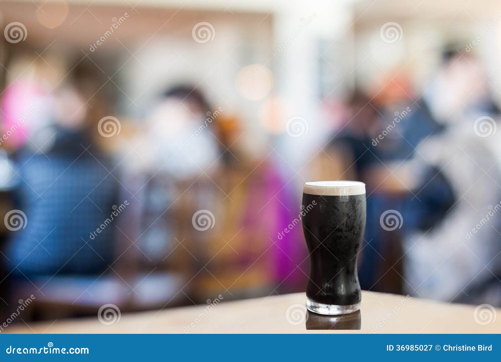Pint of Stout in a Cafe Bar Stock Image - Image of guinness, people ...