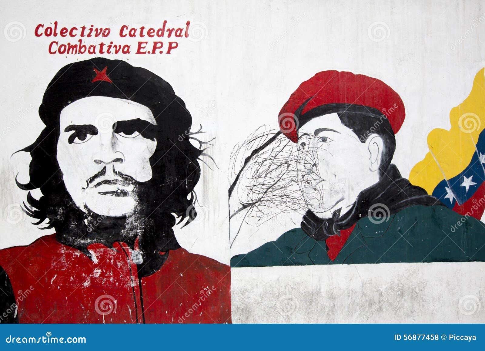 Pintada De Hugo Chavez Presidente Y De Che Guevara Caracas Vene Foto de ...