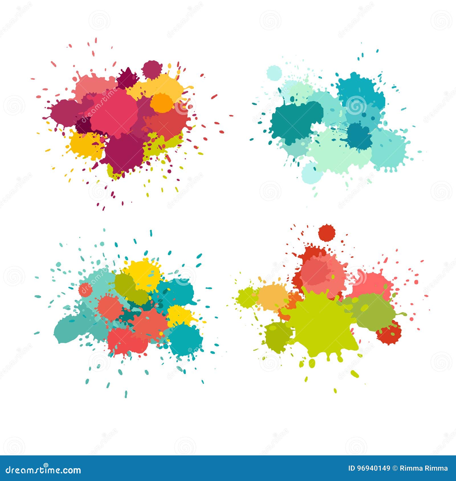 Pinte O Grupo Do Vetor Do Splat Ilustração do Vetor - Ilustração de ...