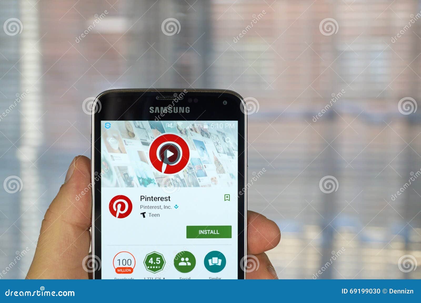 Pinterest Application on Android Smartphone. Editorial Image - Image of ...