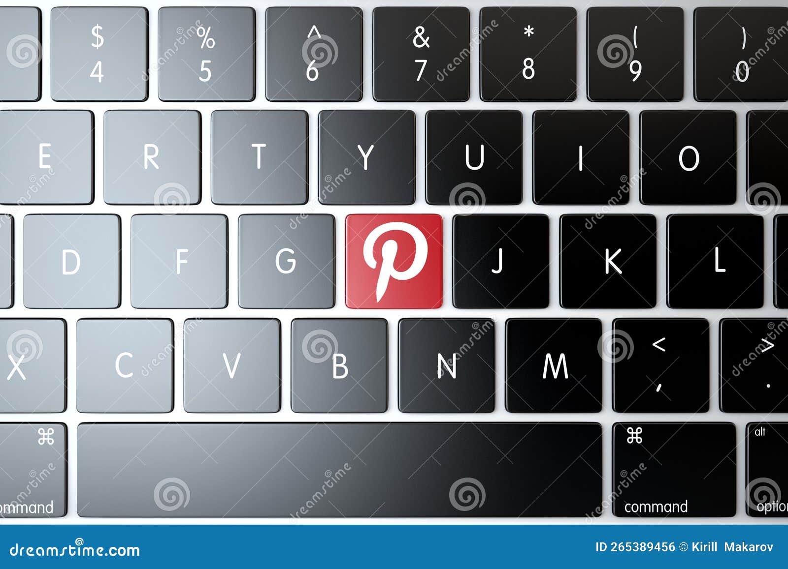 Pinterest Icon on Laptop Keyboard. Technology Concept Editorial Photo ...
