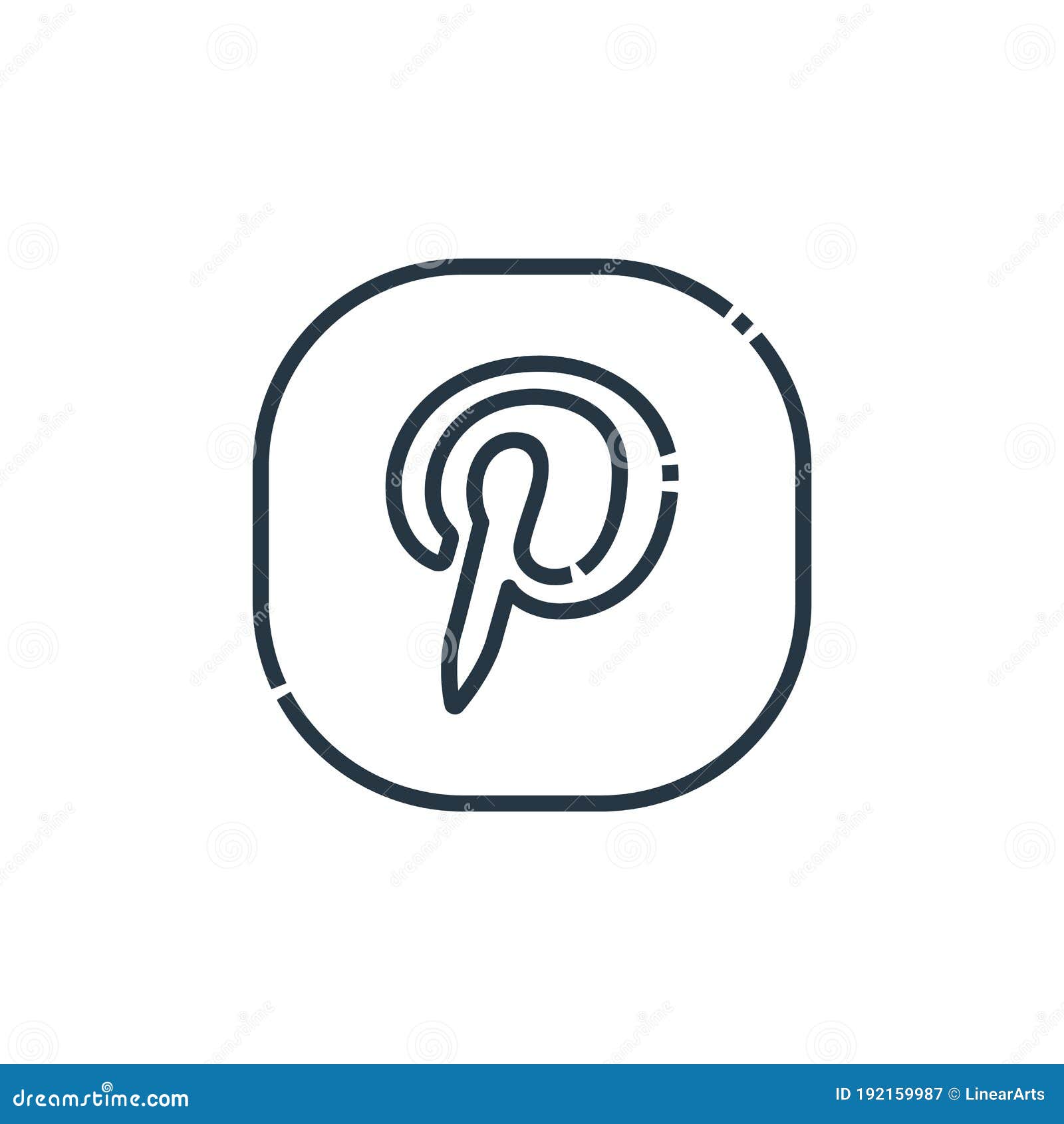 Pinterest Icon Vector from Social Media Logos Concept. Thin Line ...