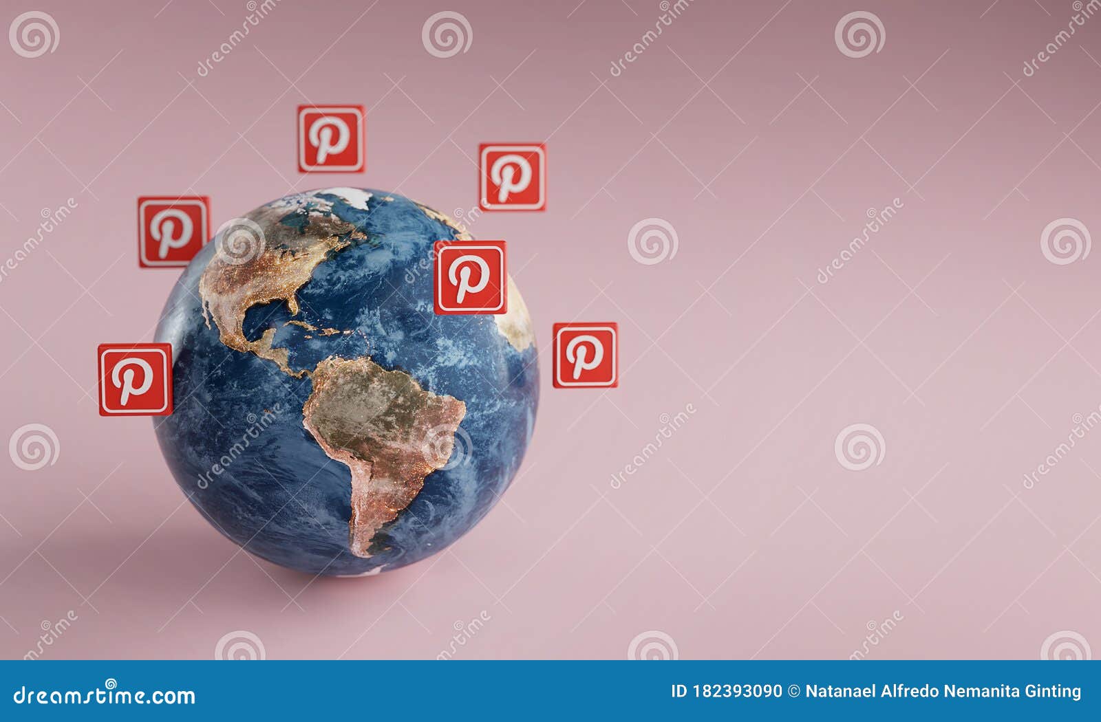 Pinterest Logo Icon Around Earth. Popular App Concept Editorial Image ...