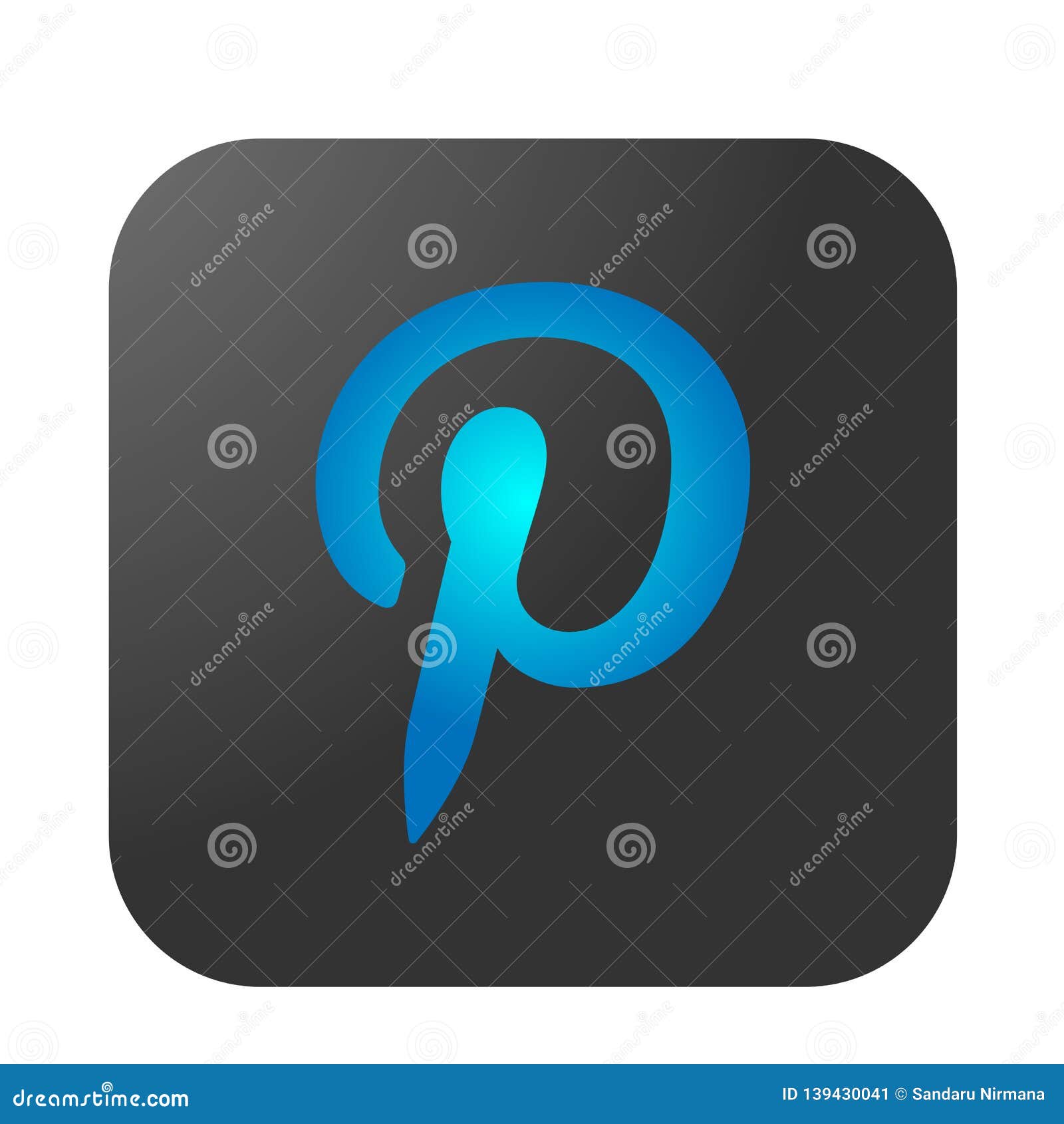 Pinterest Logo Icon Social Media Icon Element Vector on White ...