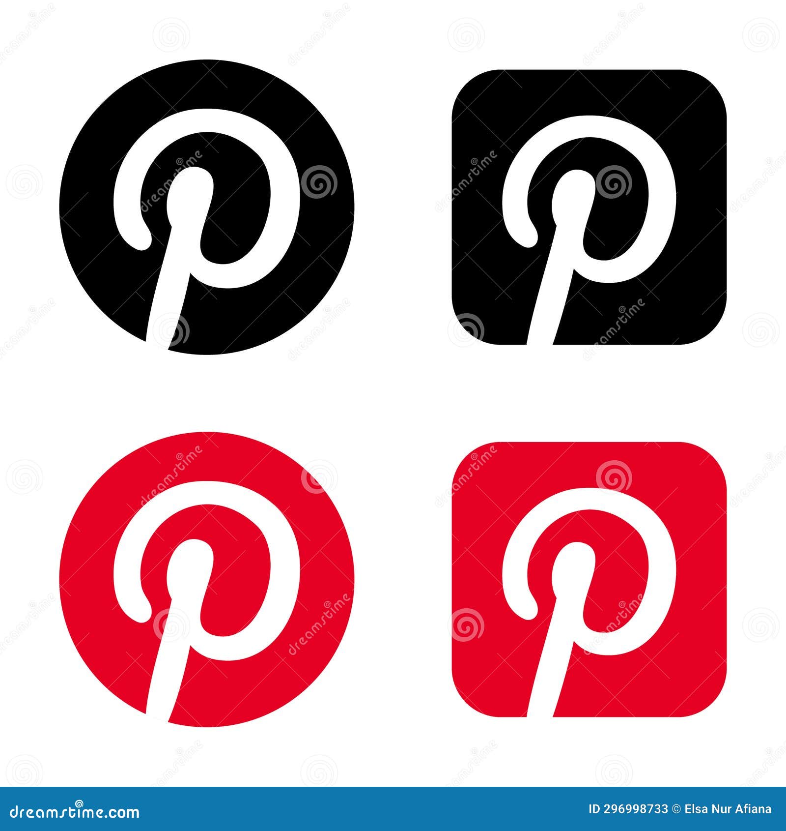 Pinterest Logo Icon Vector. Popular App Button Stock Illustration ...