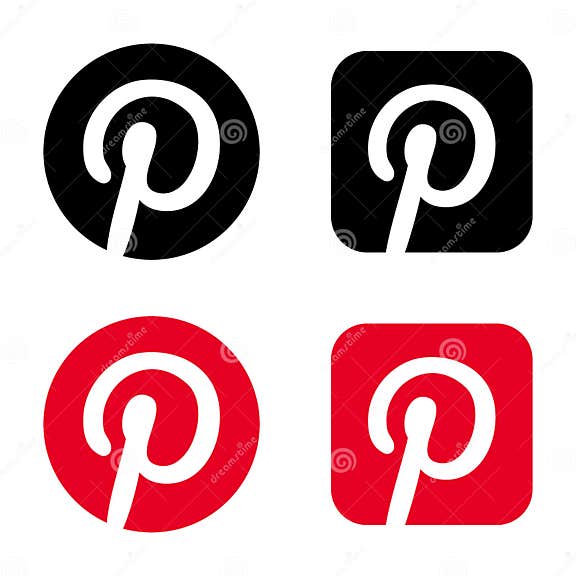 Pinterest Logo Icon Vector. Popular App Button Stock Illustration ...