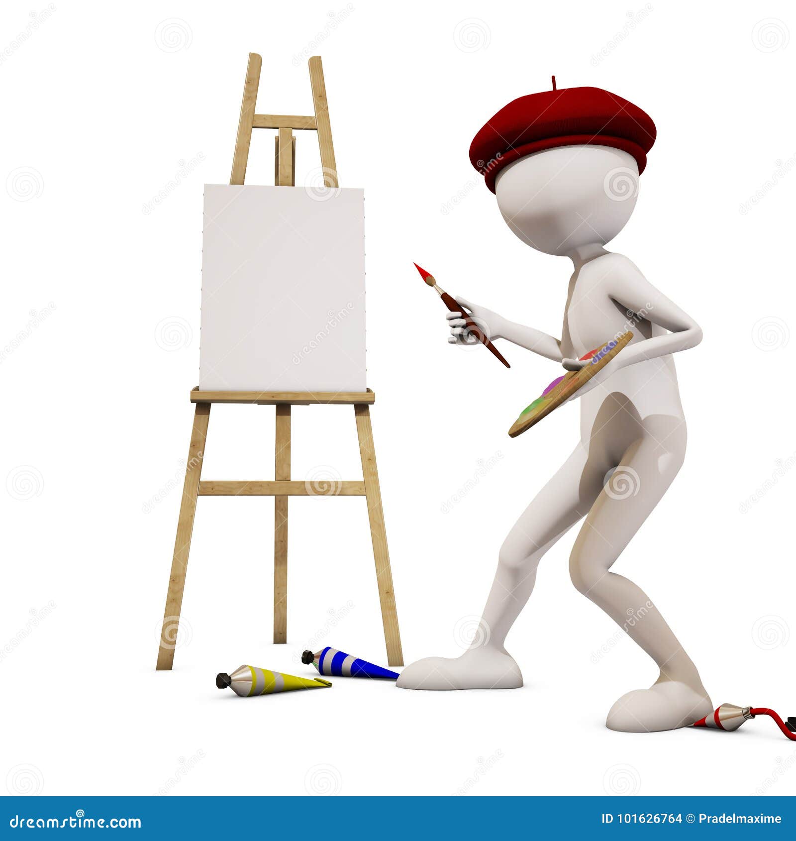 Pintor con el fondo blanco stock de ilustración. Ilustración de arte ...