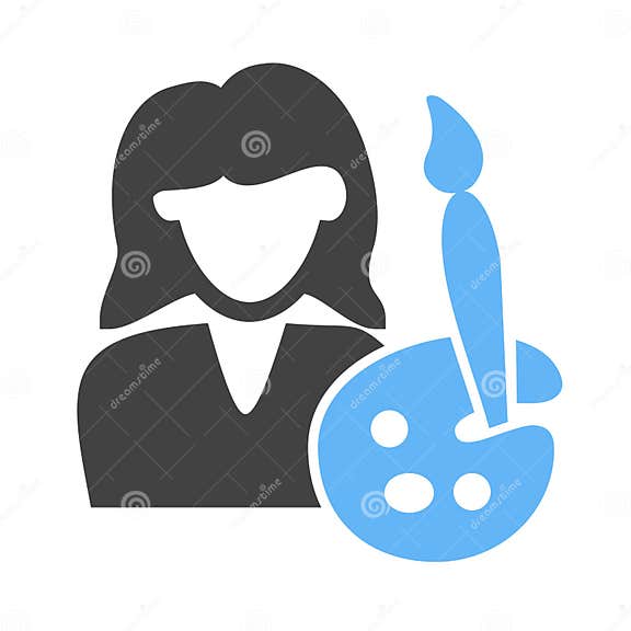 Pintor Female Icon ilustração do vetor. Ilustração de estilo - 111377250
