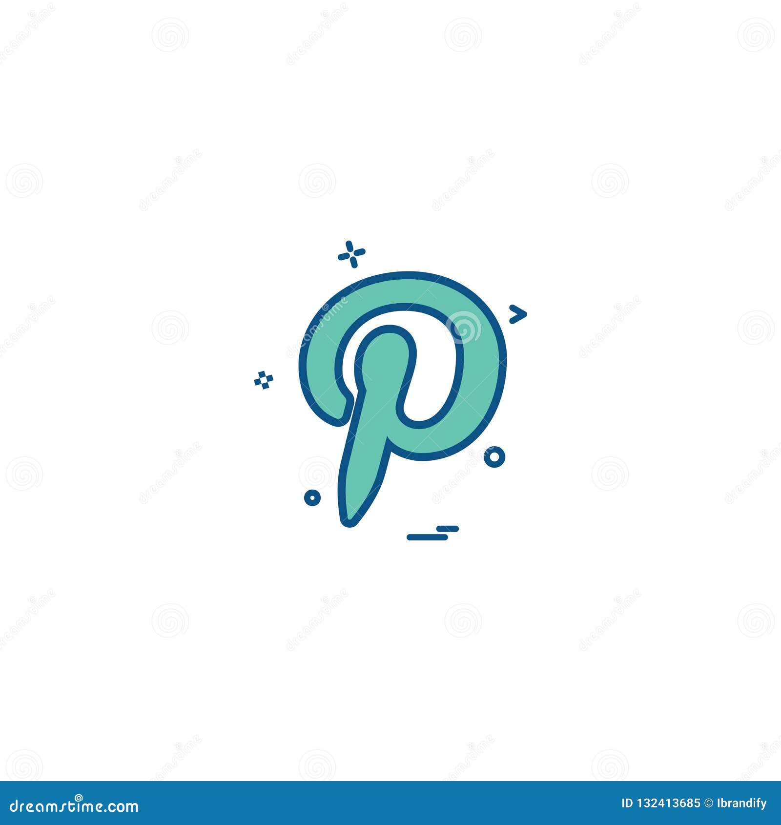 Pintrest Icon Design Vector Editorial Image - Illustration of tourism ...