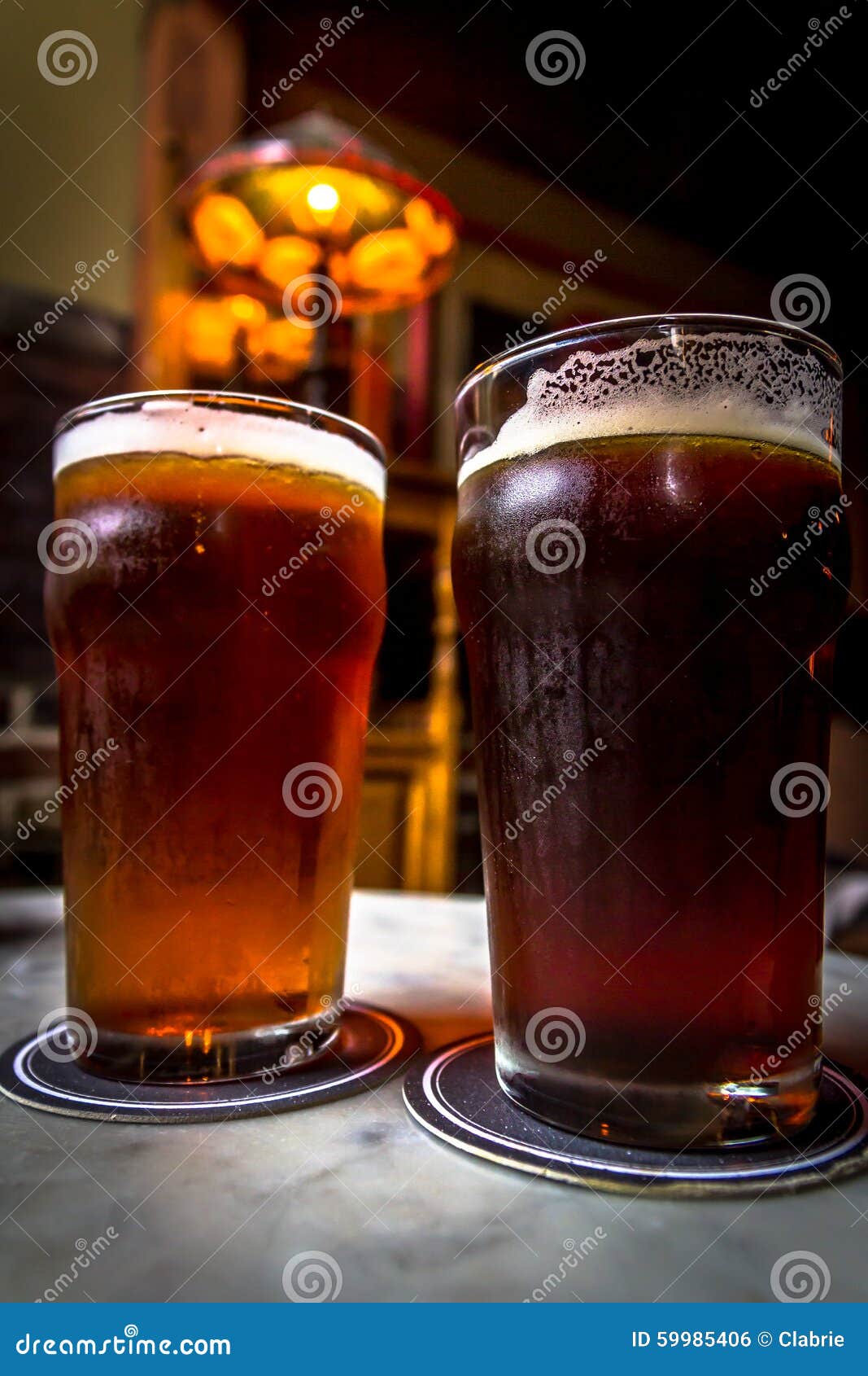 Pints of beer stock photo. Image of time, brewed, brew - 59985406
