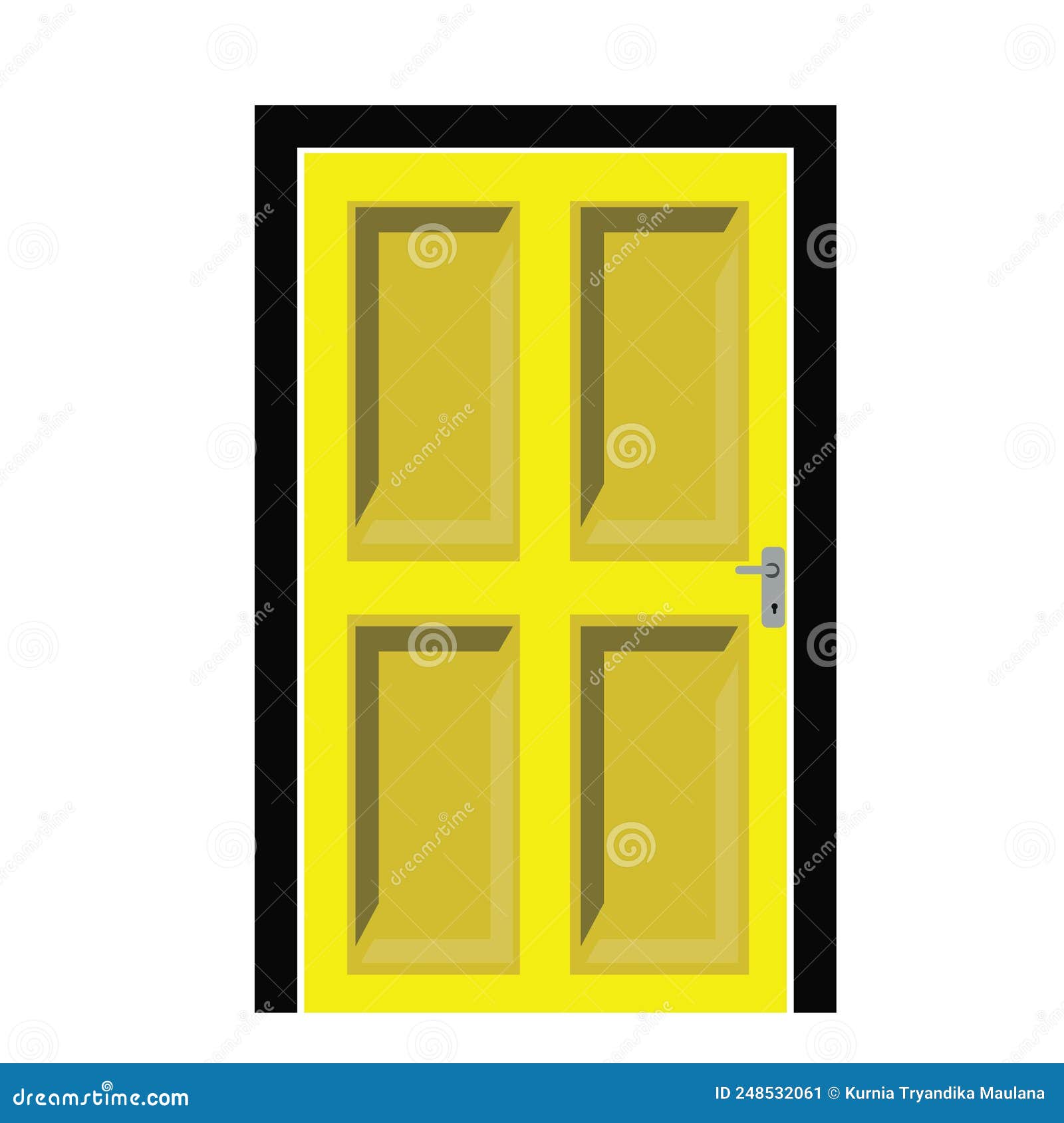 Vector Icon Pintu Kayu Pintu Kamar Warna Kuning Cartoon Stock Vector ...