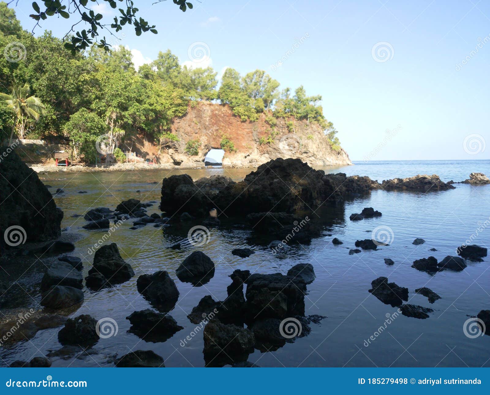 Pintu Kota Beach in Ambon, Indonesia Stock Photo - Image of clouds ...