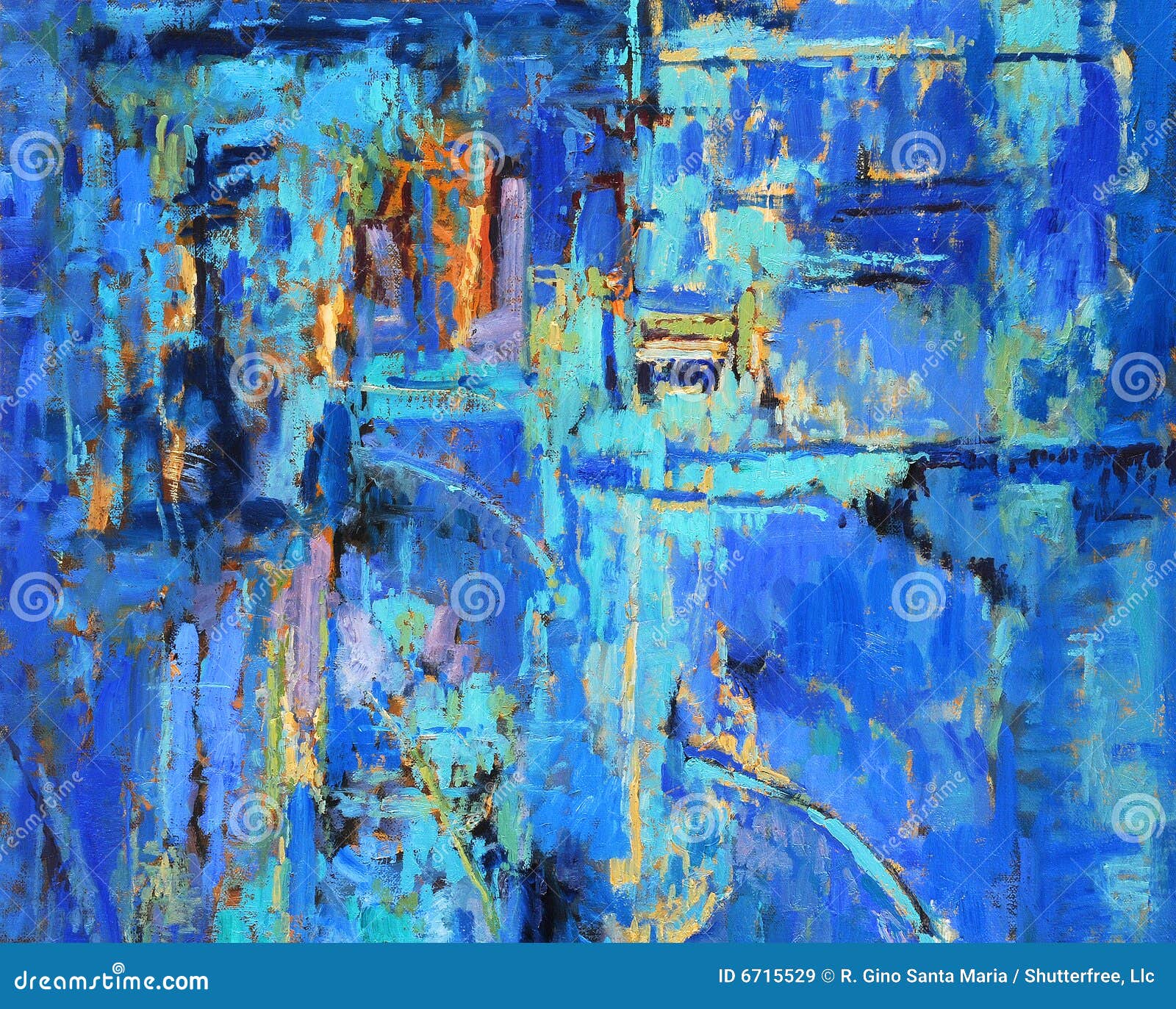 Pintura Abstracta En Azules Imagen de archivo - Imagen de urbano ...