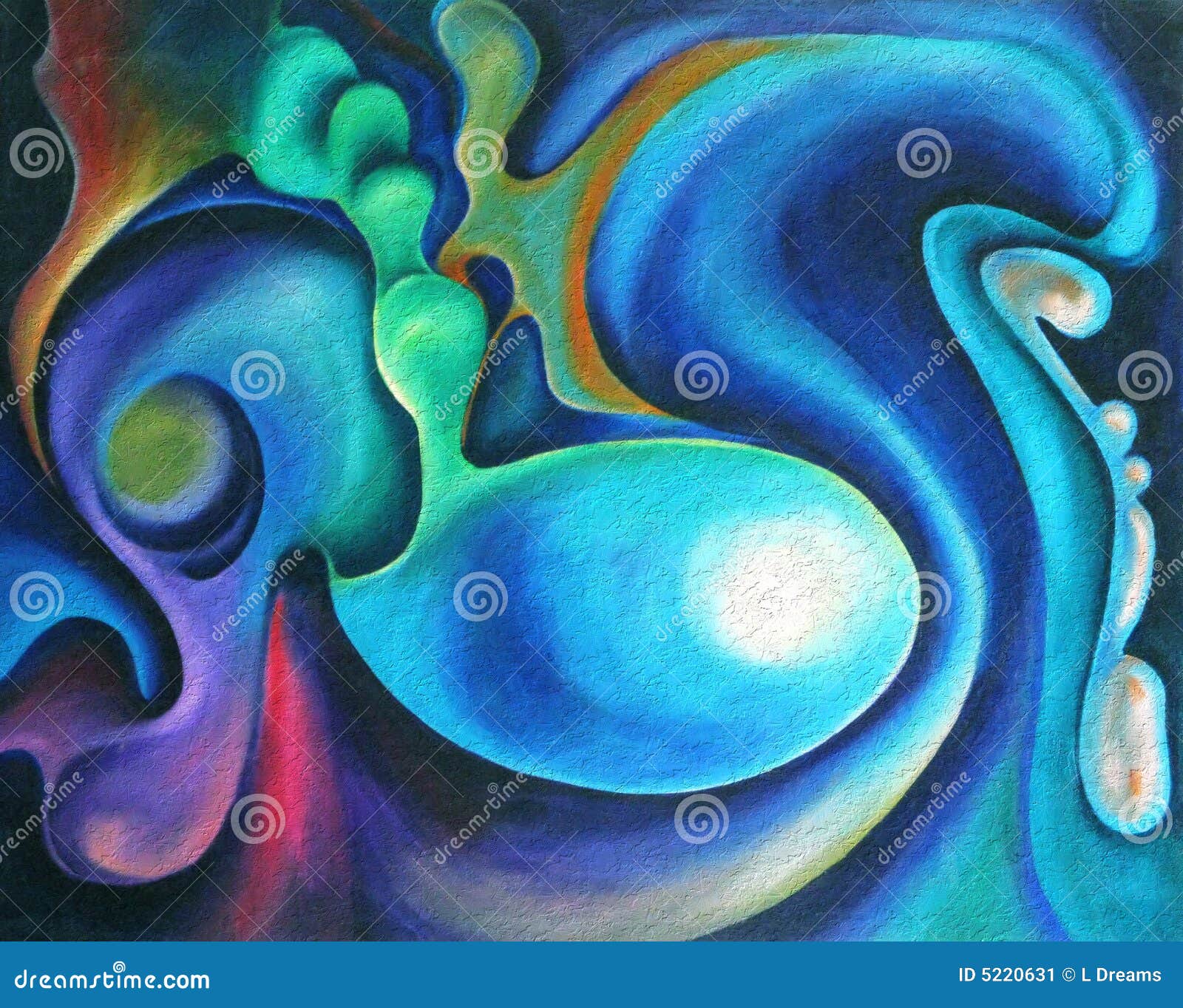 Pintura Abstrata Azul Orgânica Ilustração Stock - Ilustração de multa ...