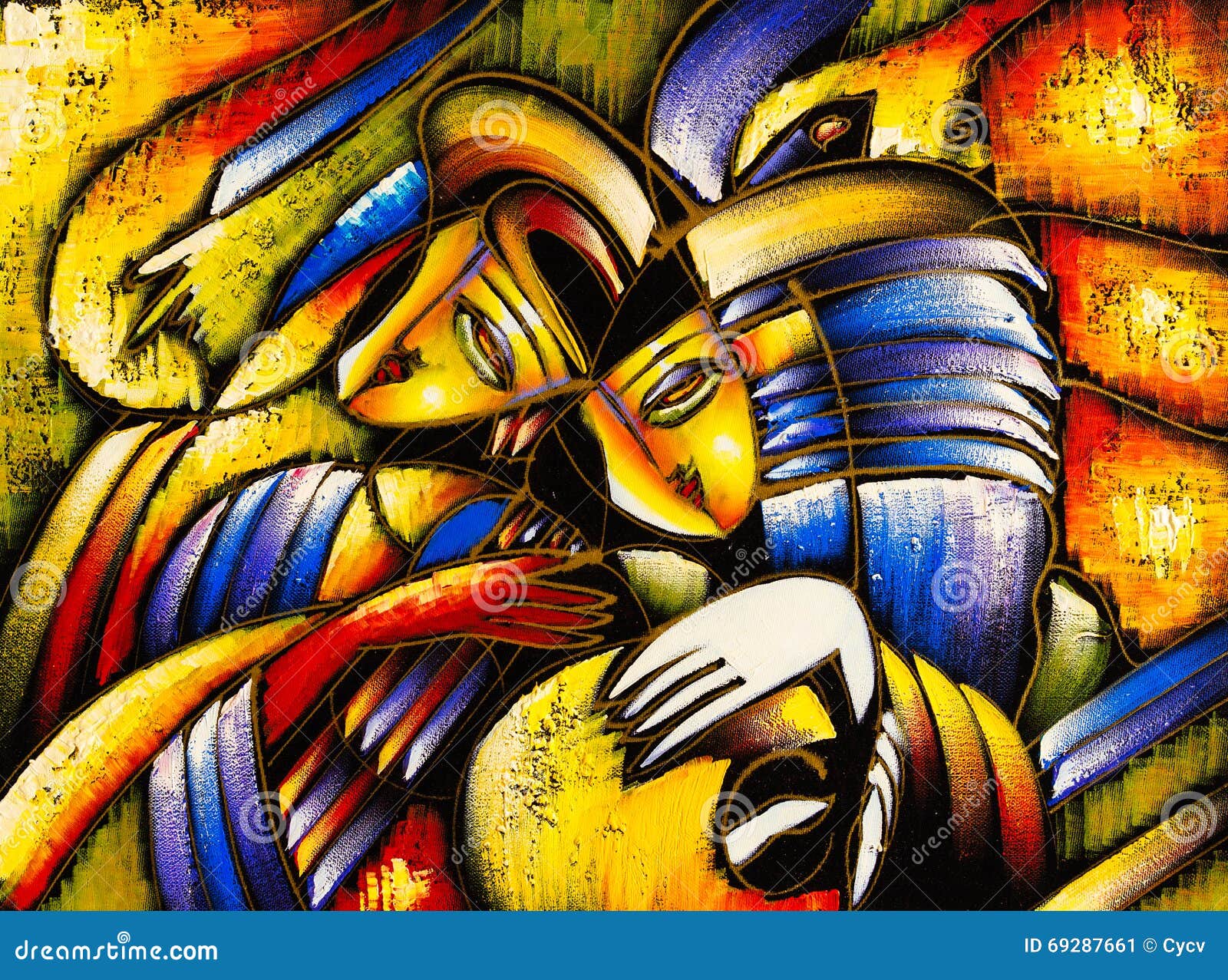 Pintura Al óleo - Cara Abstracta Stock de ilustración - Ilustración de ...