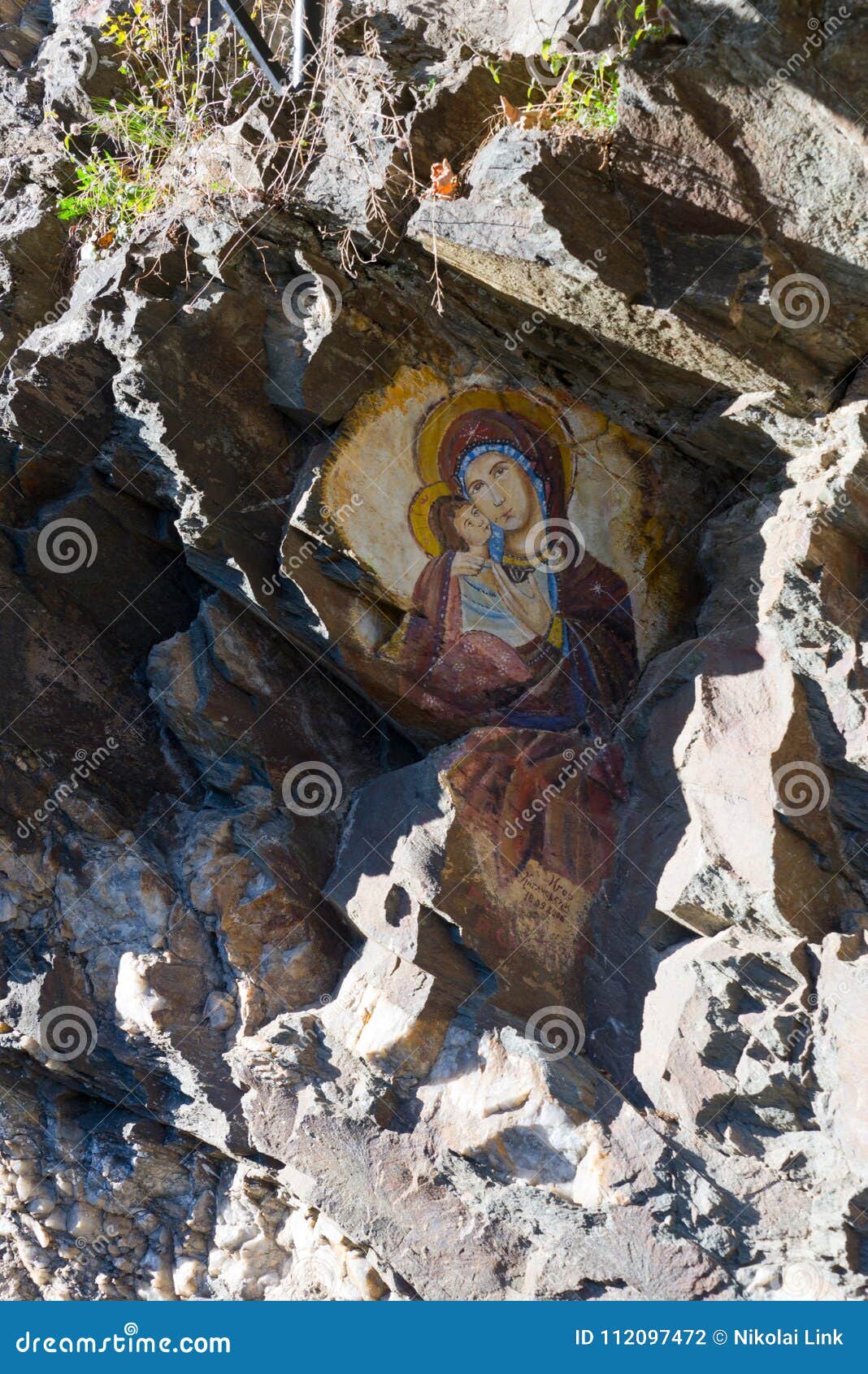 Pintura Da Rocha Da Virgem Maria E Do Jesus Fotografia Editorial ...