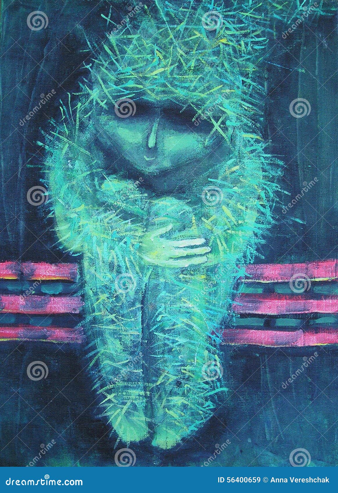 Pintura De Acrílico Abstracta Soledad Stock de ilustración ...