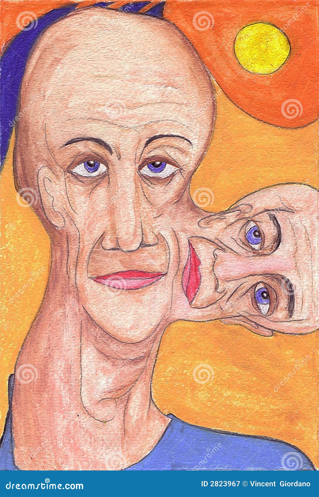 Pintura De La Cara De Un Hombre Stock de ilustración - Ilustración de ...