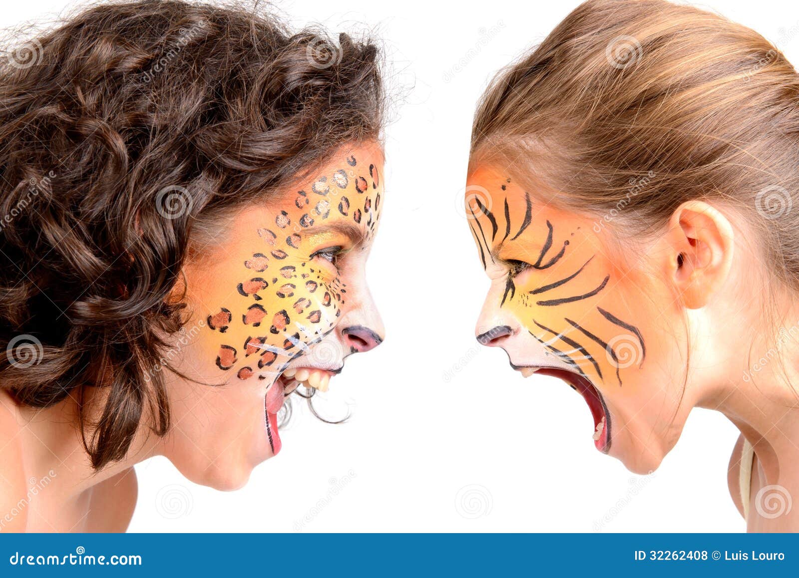 Pintura De La Cara, Felines Foto de archivo - Imagen de facial, colores ...