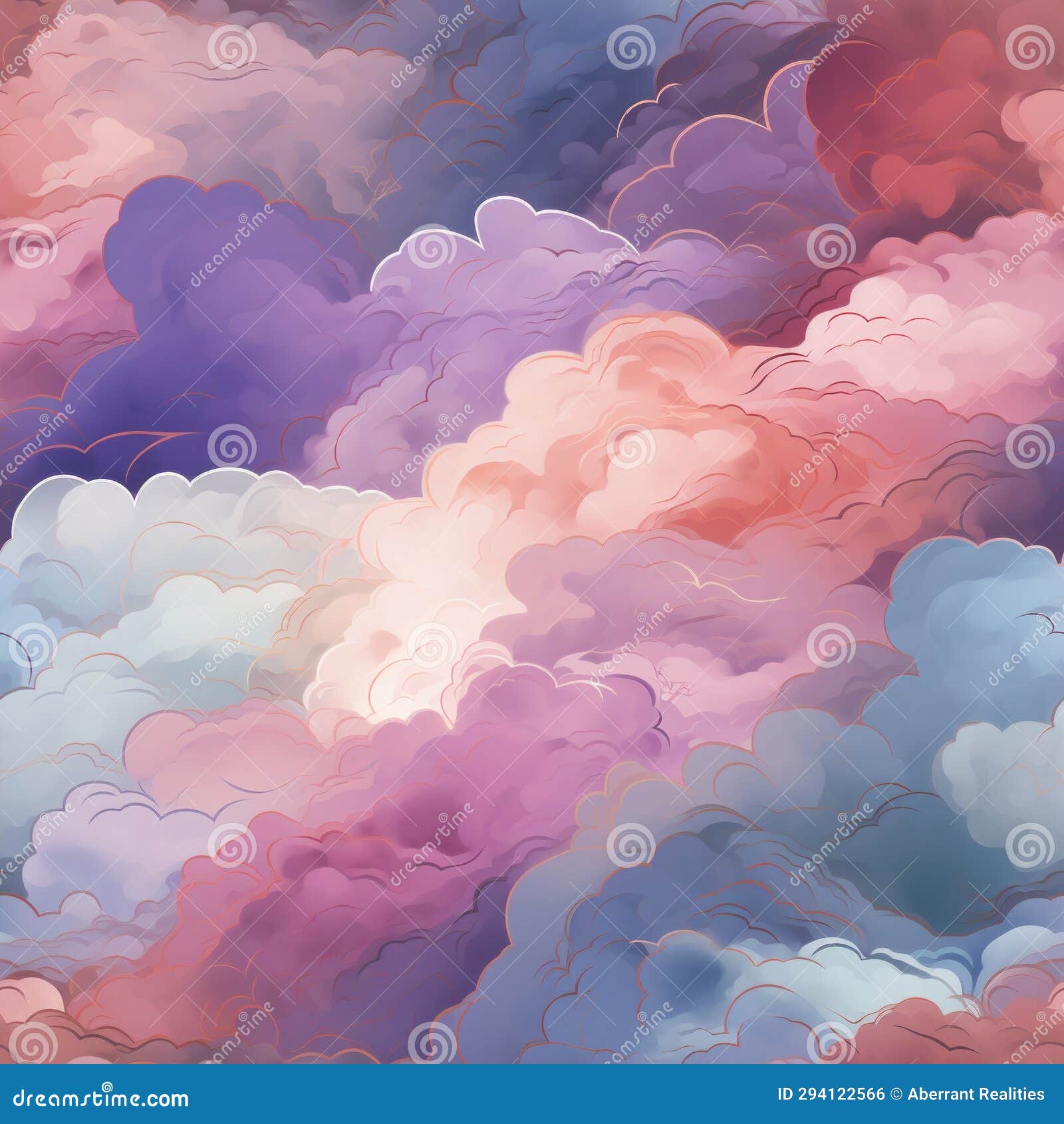 Pintura De Nuvens Em Um Esquema De Cor Azul E Roxo Rosa Ilustração ... Pintura De Nuvens Em Um Esquema De Cor Azul E Roxo Rosa Ilustração ...