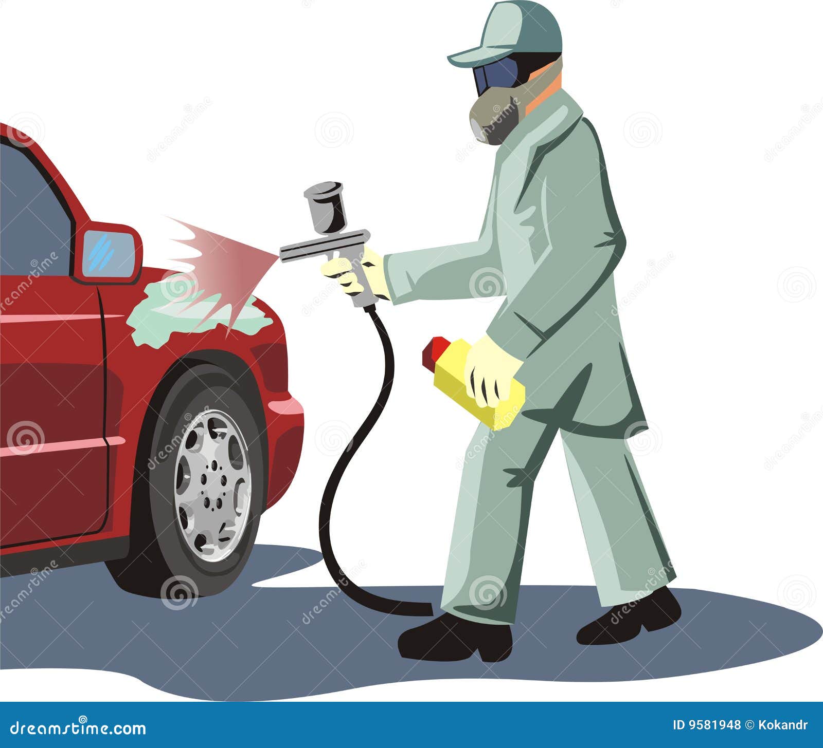 Pintura del coche ilustración del vector. Ilustración de coche - 9581948