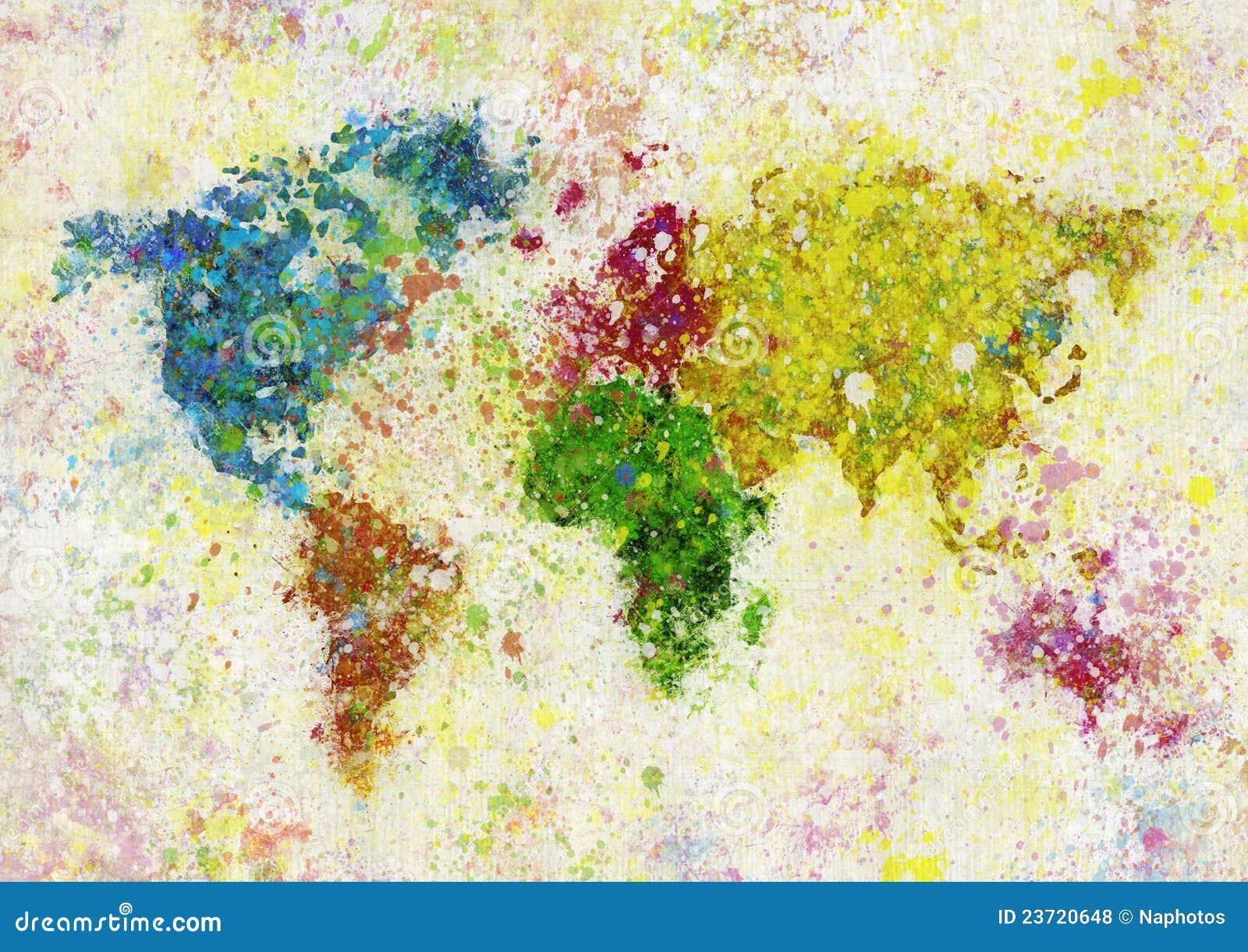 Pintura do mapa de mundo ilustração stock. Ilustração de oceano - 23720648