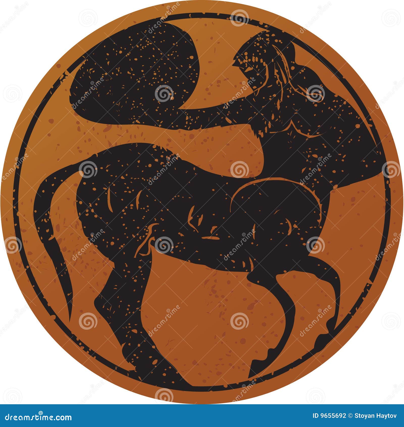 Pintura Mural De Greece, Centaur. Ilustração do Vetor - Ilustração de ...