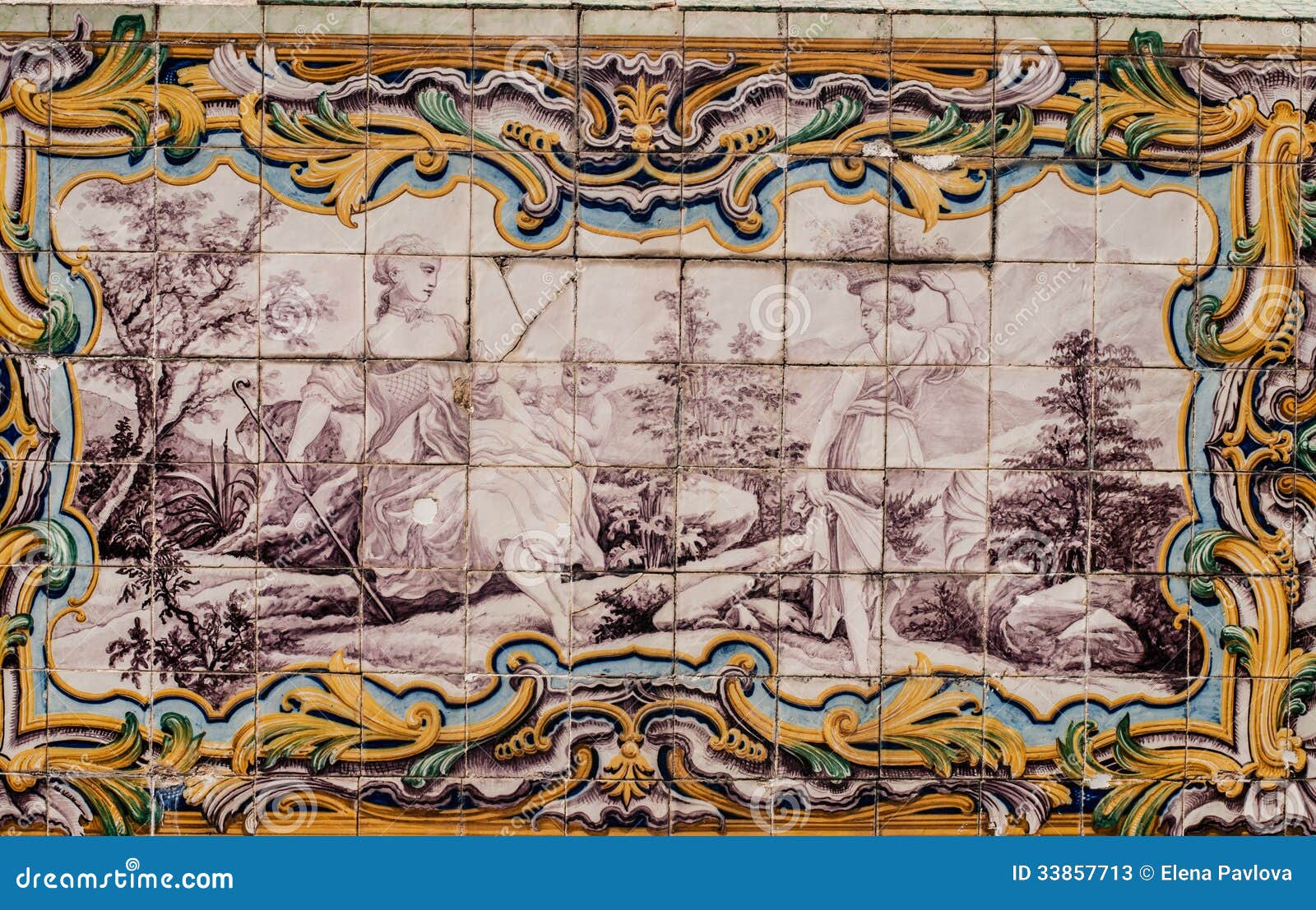 Pintura Portuguesa Do Azulejo Do C18th. Imagem de Stock - Imagem de ...