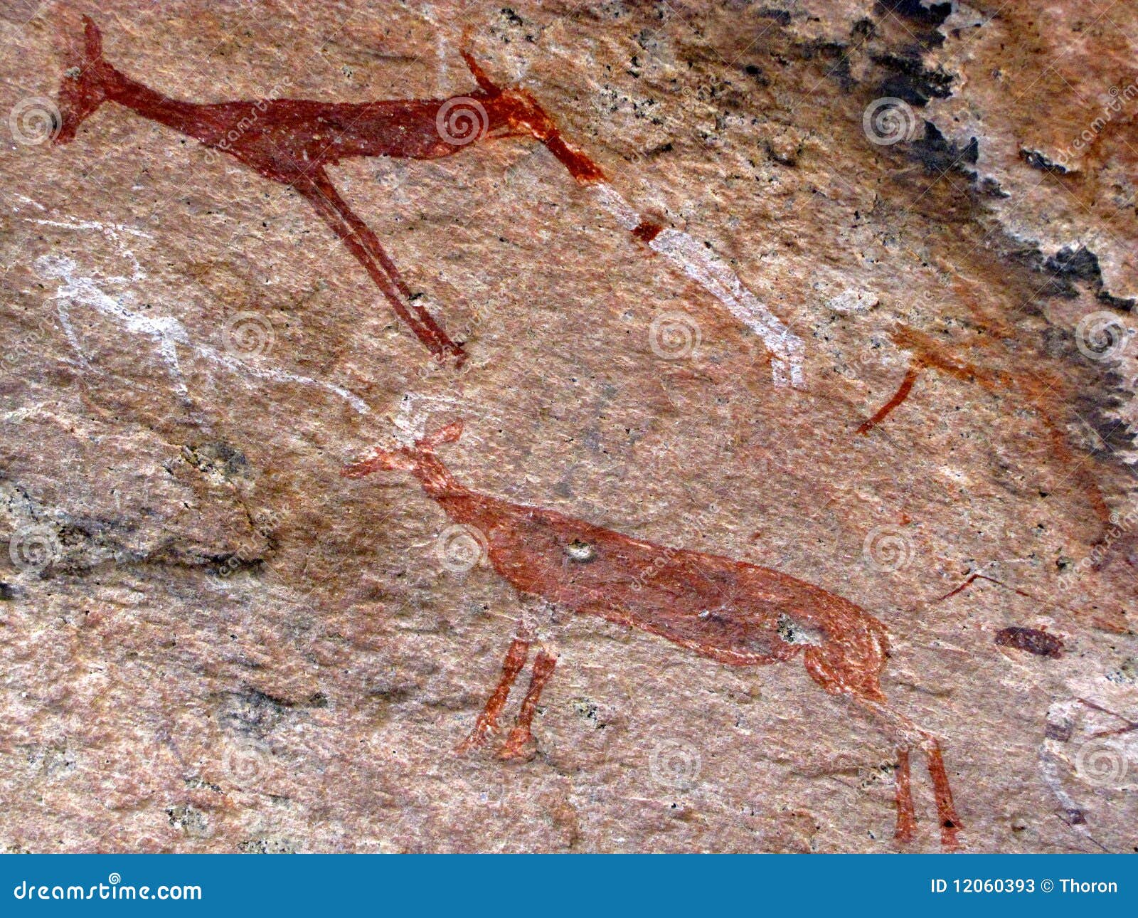 Pinturas de la roca imagen de archivo. Imagen de cuadro - 12060393