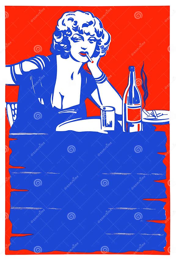 Pinup Girl Poster Template. Stock Vector - Illustration of line, brand ...