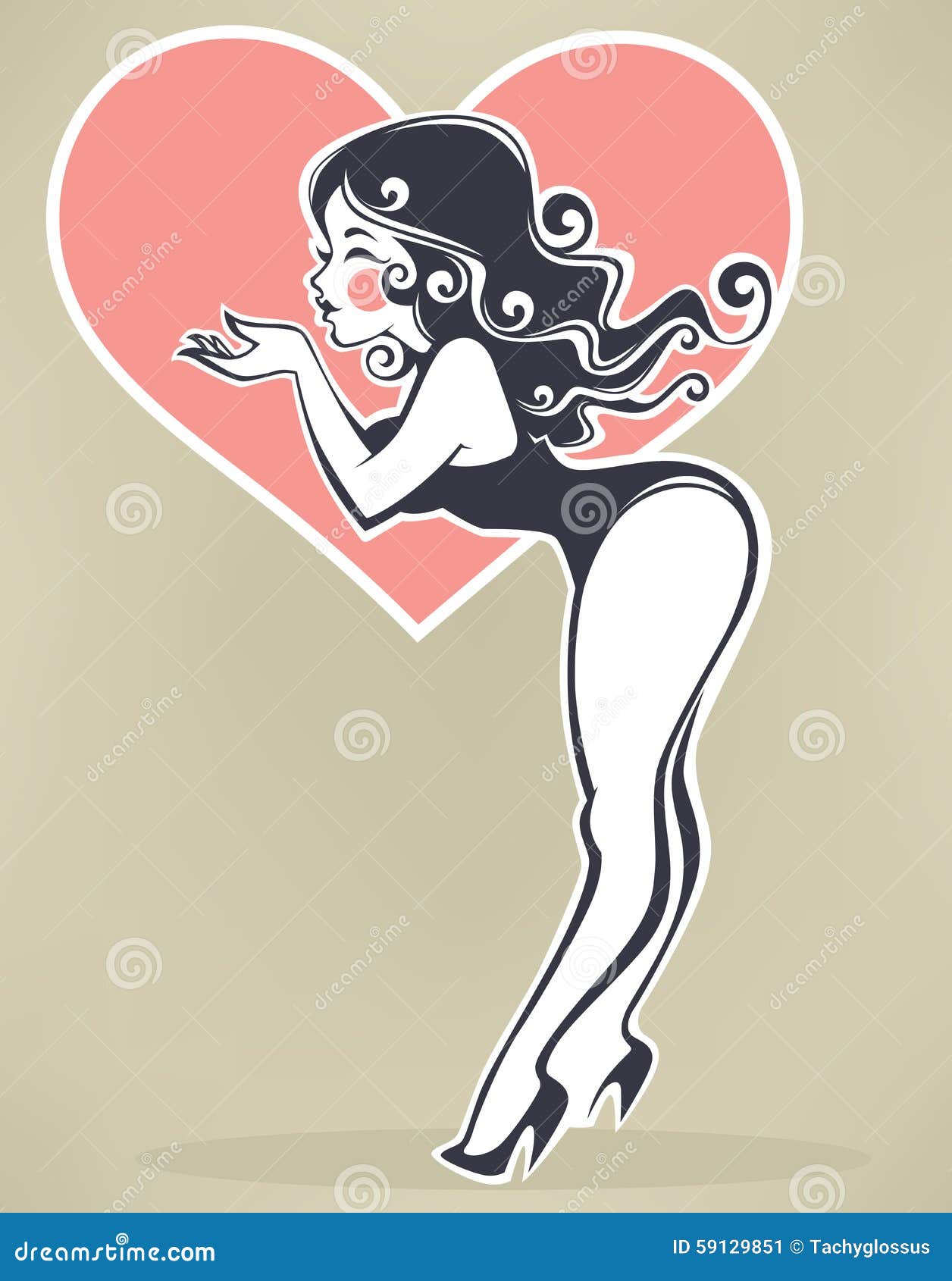 Pinup Girl Stock Vector Illustration Of Pinup Leisure 59129851