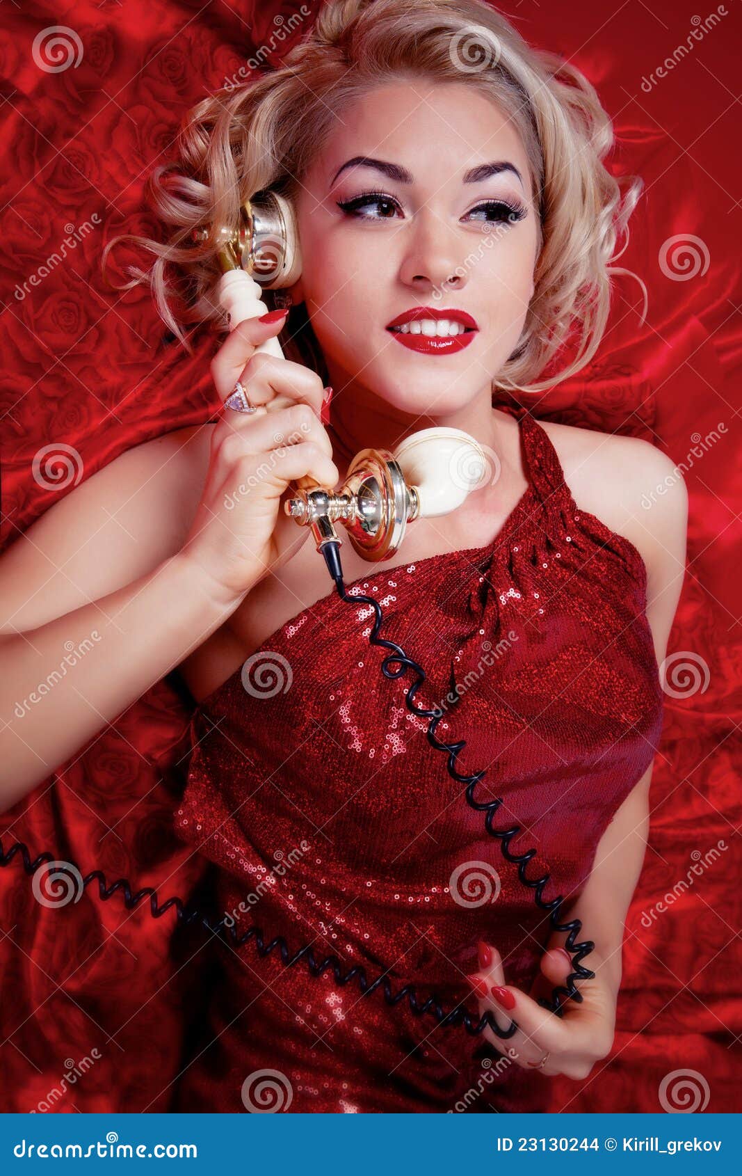 Pinup phone stock photo. Image of pretty, hair, adult - 23130244