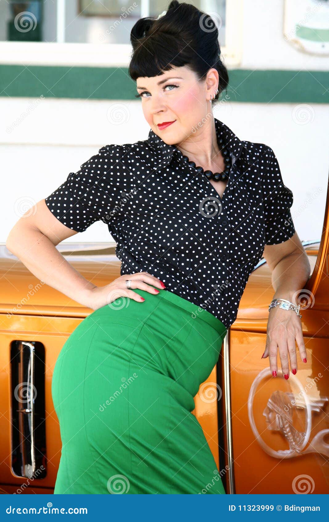 Pinup Style Woman stock image. Image of green, expression - 11323999
