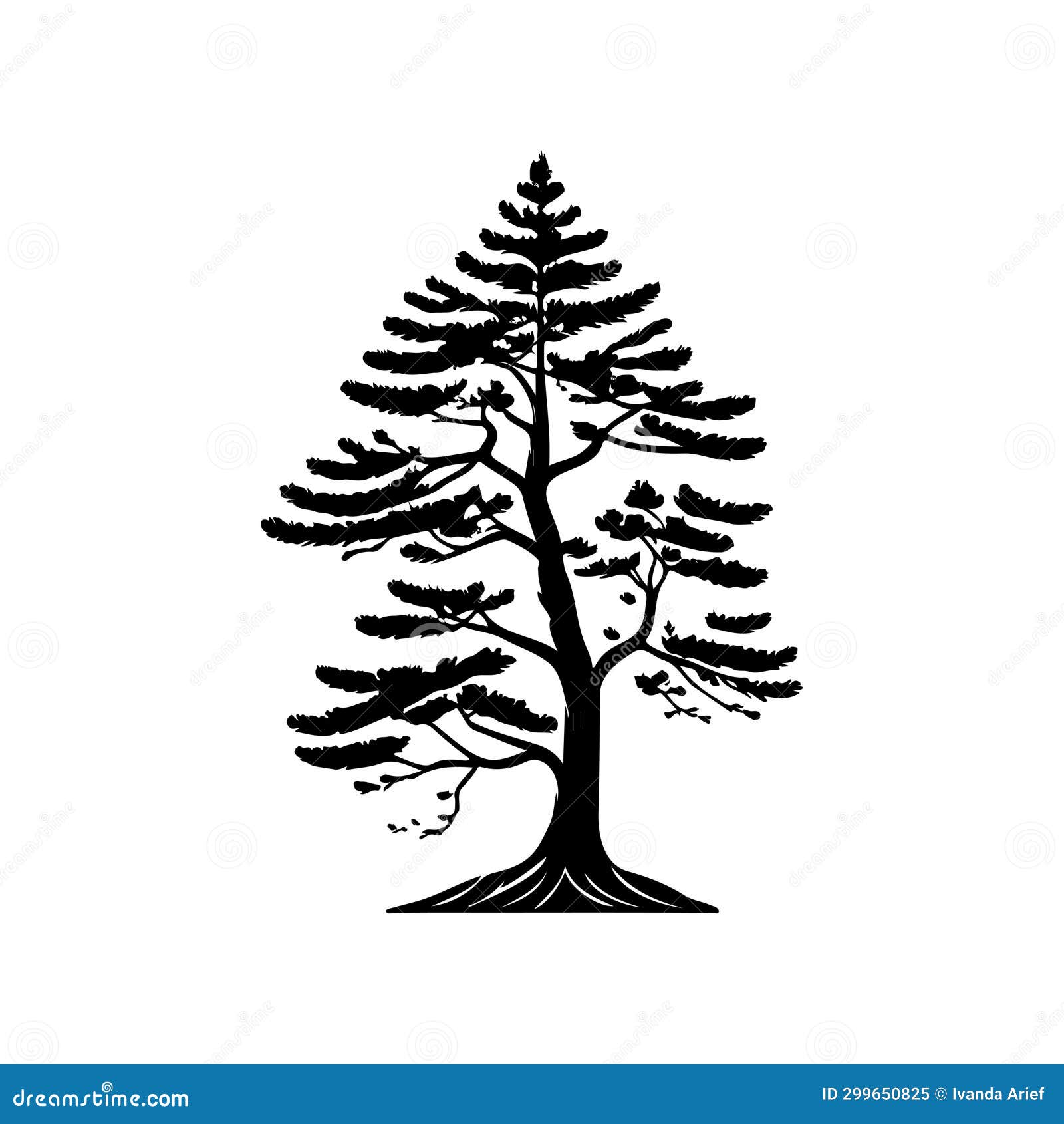 Pinus Strobus Icon Hand Draw Black Colour Tree Day Logo Symbol Perfect ...