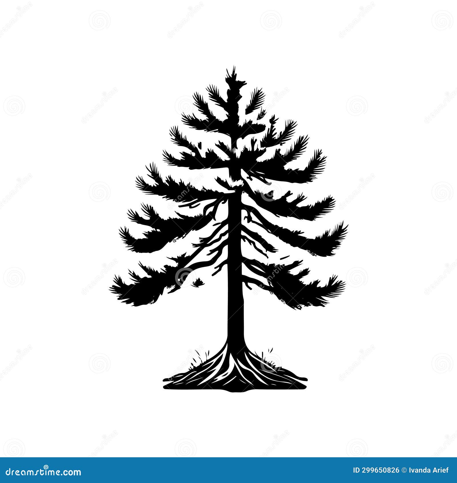 Pinus Strobus Icon Hand Draw Black Colour Tree Day Logo Symbol Perfect ...