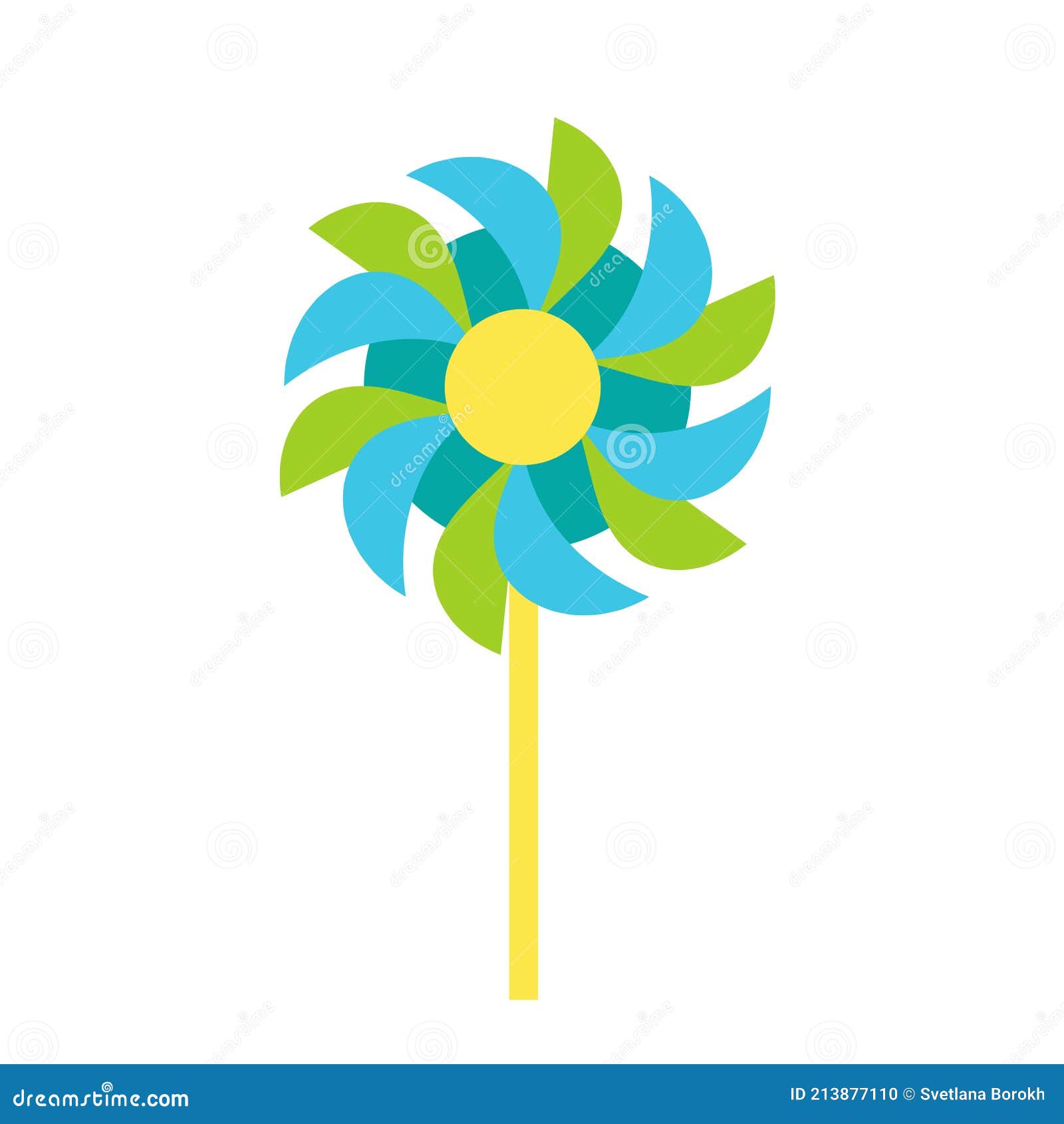 Pinwheel Garden Paper Windmill Toy Icon. Vector Illustration Stock ...