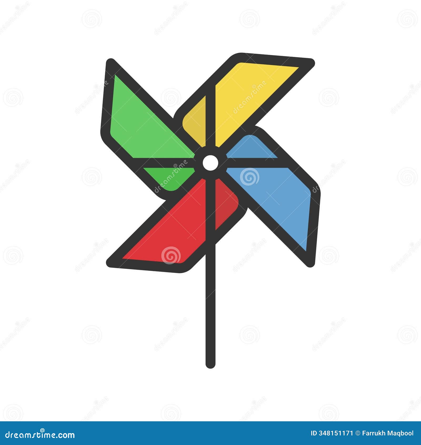 Pinwheel Icon On White Background. Logo Sign. Paper Windmill Symbol ...