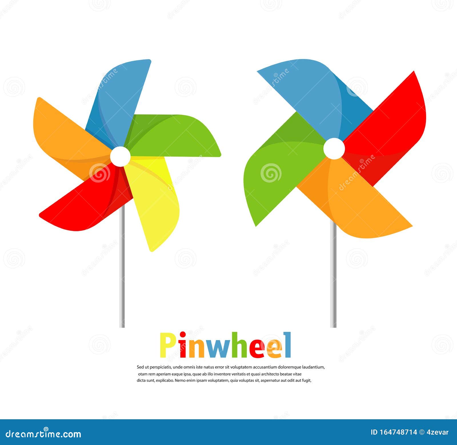 Pinwheel Icon Or Logo Using White Lines With Shadow Vector Illustration ...