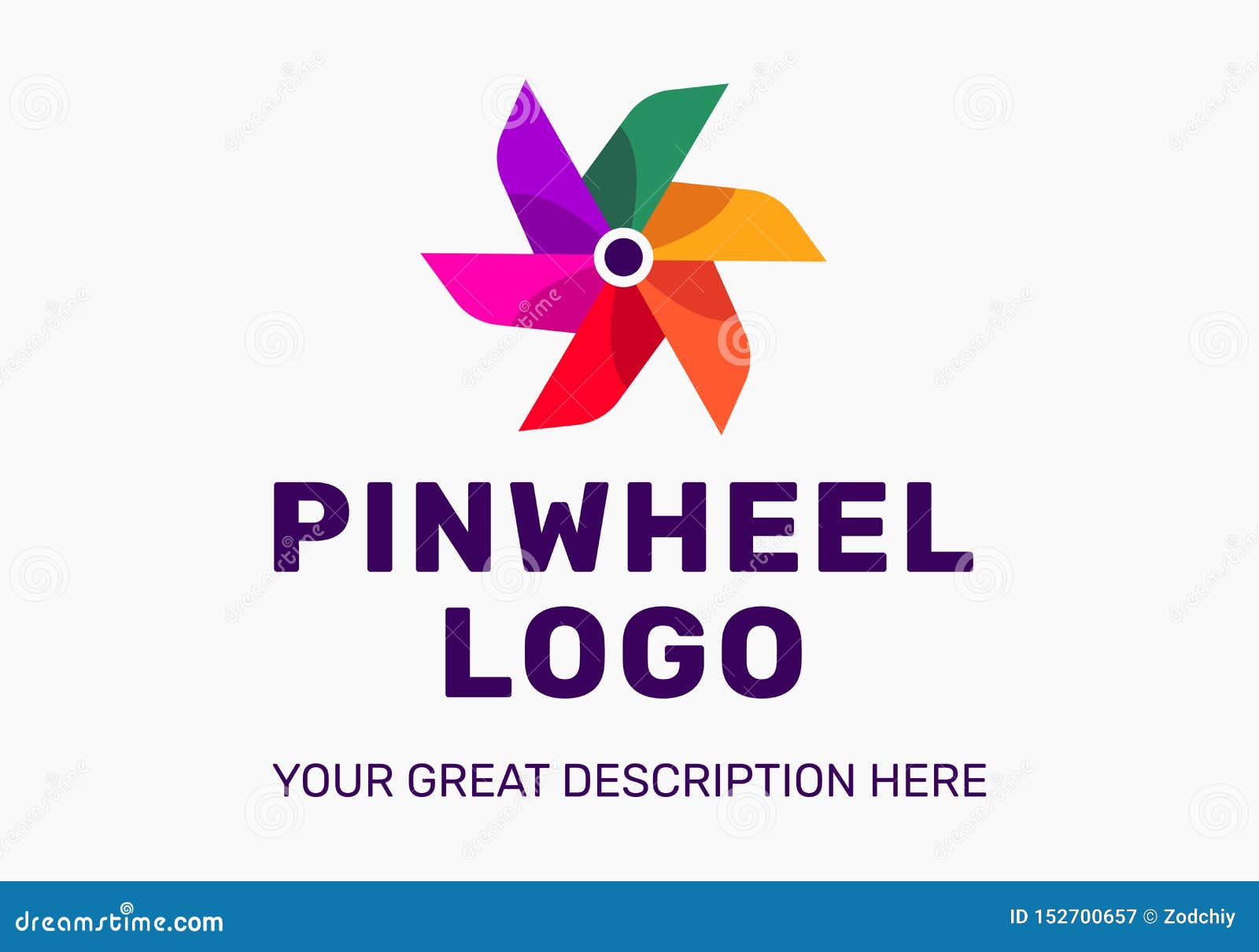 The Pinwheel Logo Flat Design Vector Illustrations. Isolated On A White ...