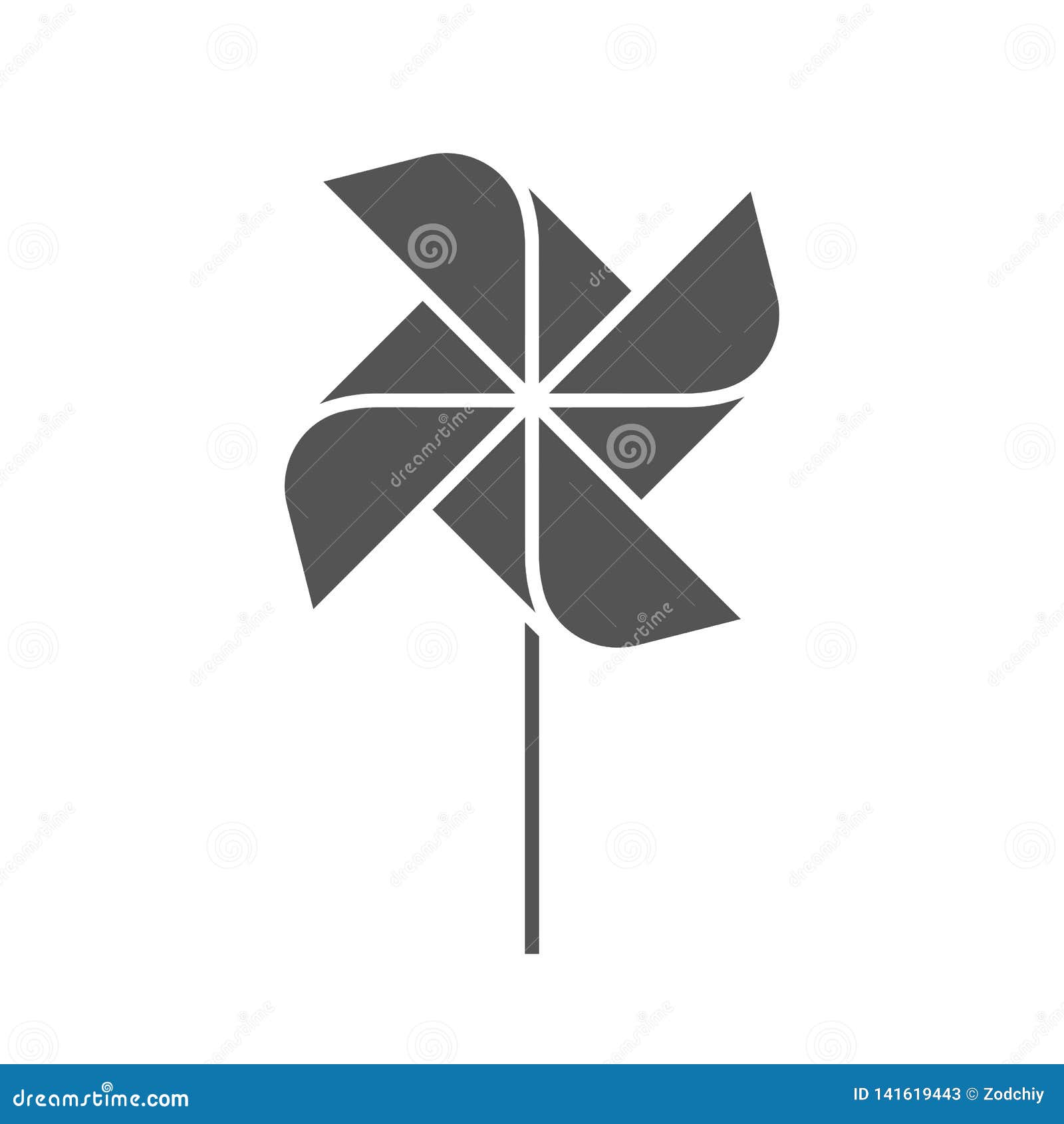 The Pinwheel Logo Flat Design Vector Illustrations. Isolated On A White ...