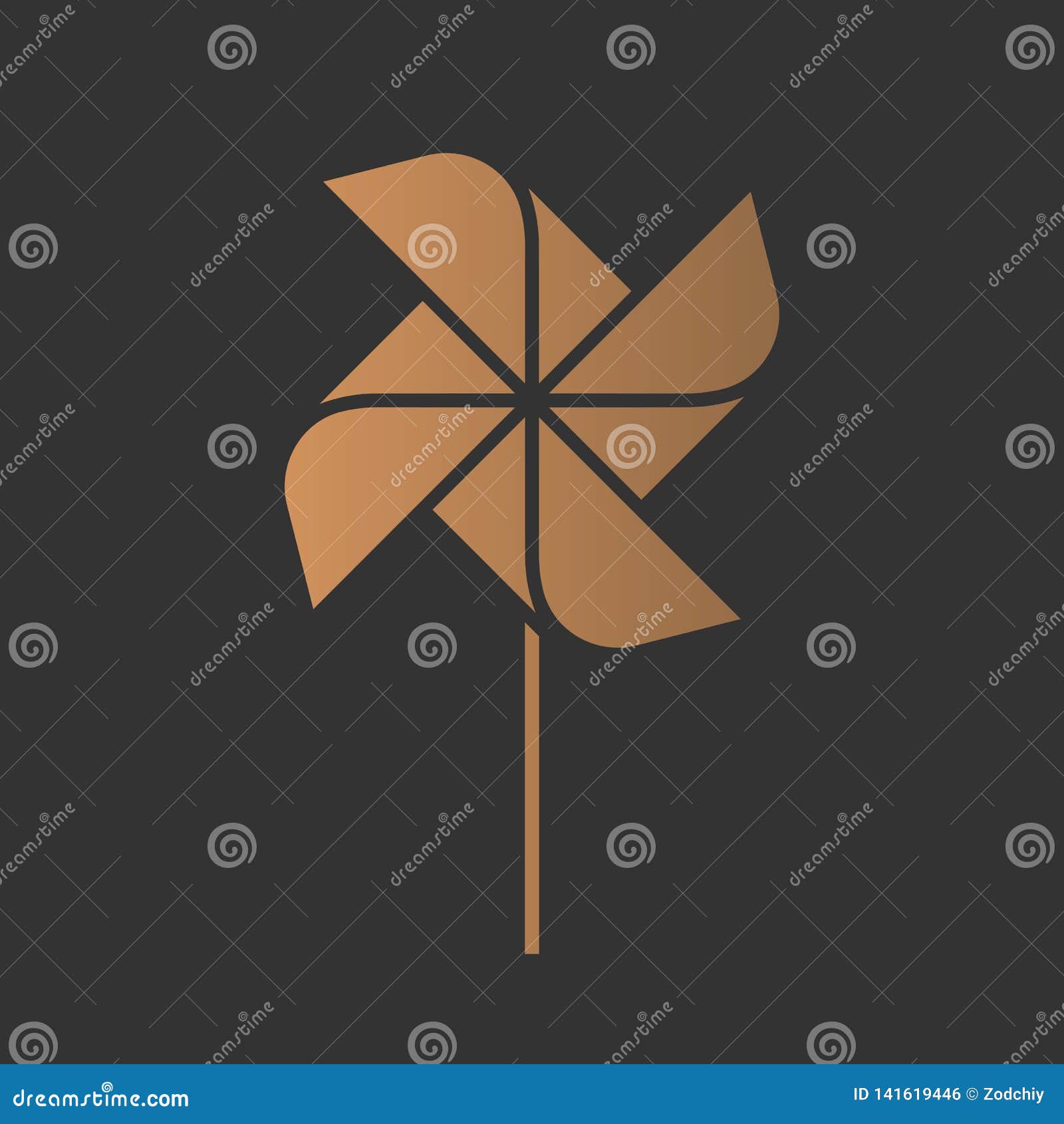 The pinwheel logo stock vector. Illustration of realistic - 141619446