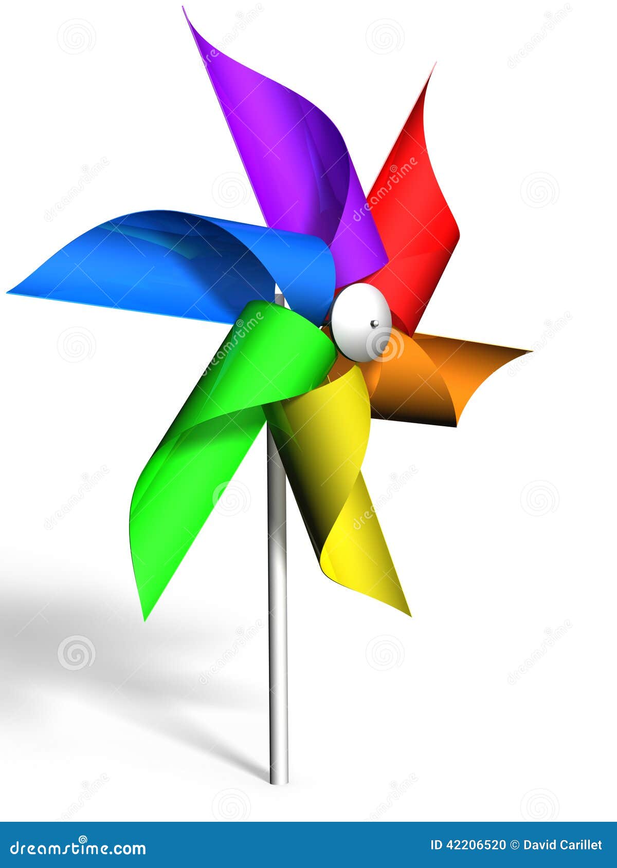 Pinwheel with a Rainbow Colored Wheel, Rendered in 3D Stock Photo ...