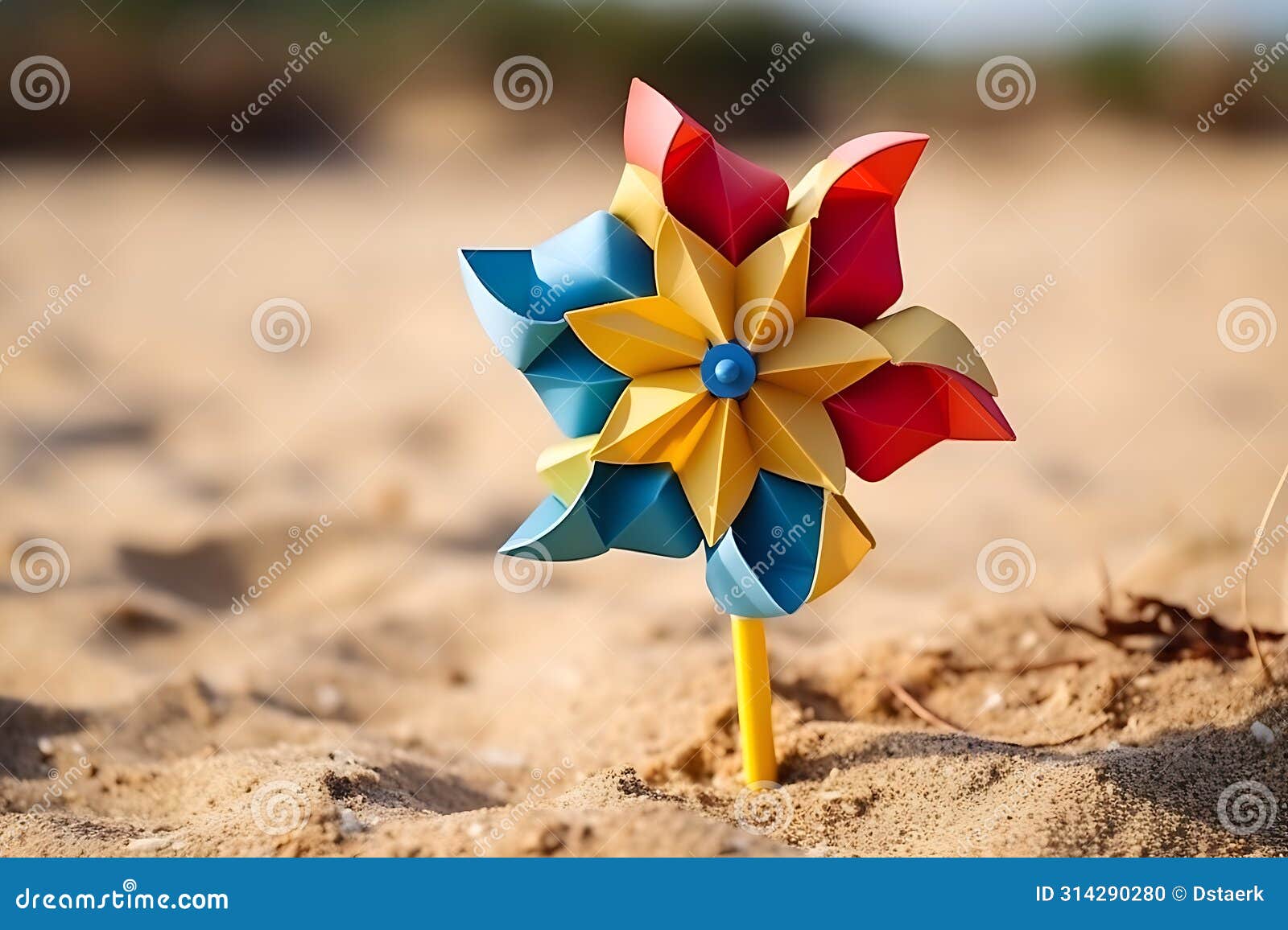 A Colourful Pinwheel in the Sand Generated by Artificial Intelligence ...